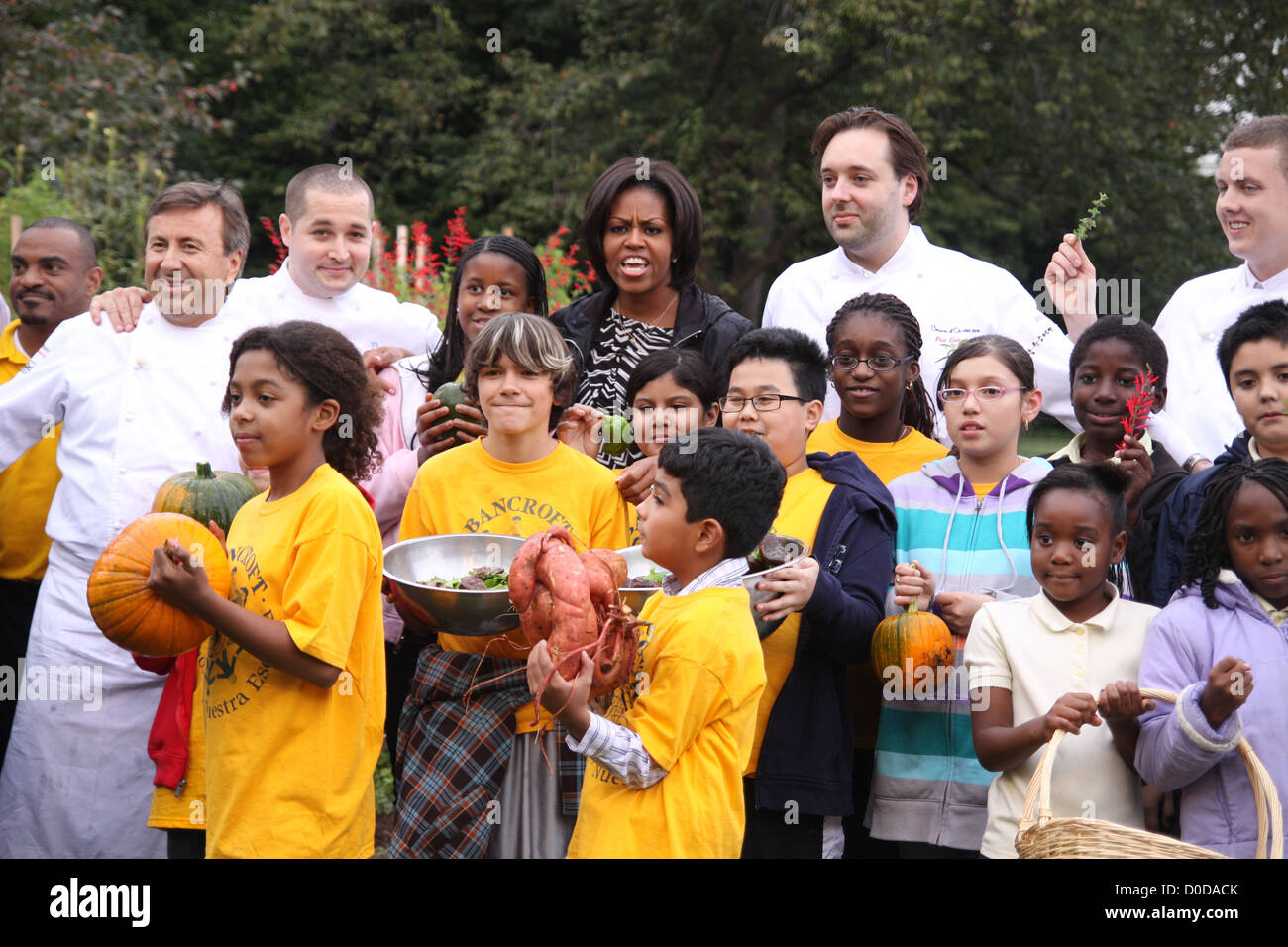 Michelle Obama 5th graders from Bancroft Elementary take part in the ...