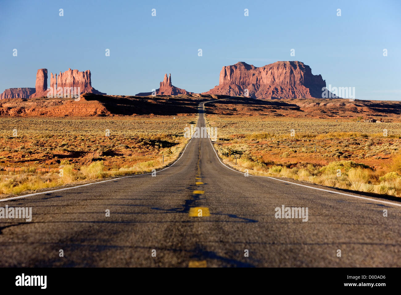 Highway in the Heart of Monument Valley Stock Photo - Alamy