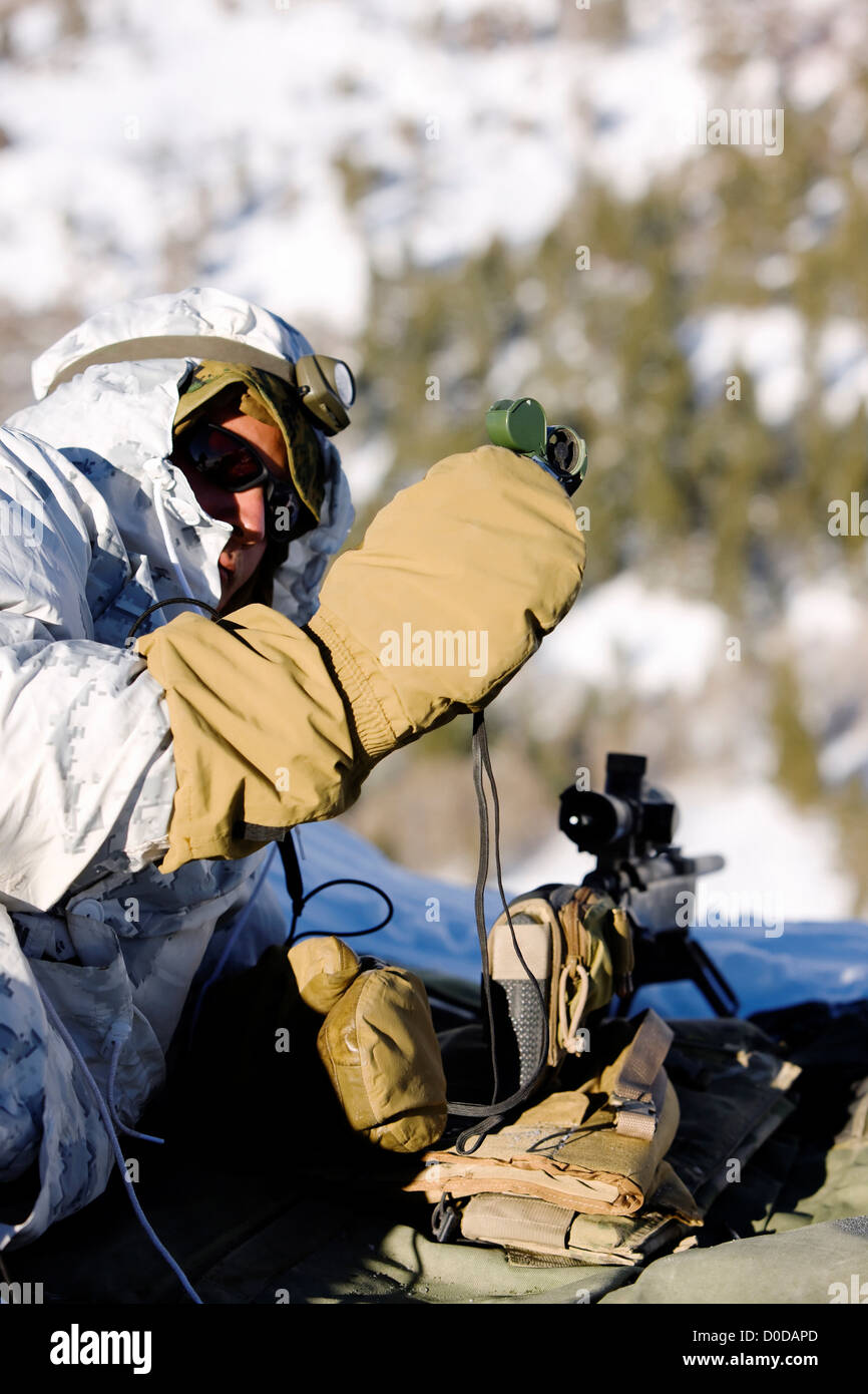 A U.S. Marine Scout Sniper Measures Wind Velocity with a Handheld ...