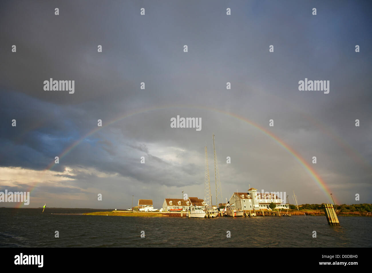 Rainbow Over Oregon Inlet Coast Guard Station Stock Photo - Alamy