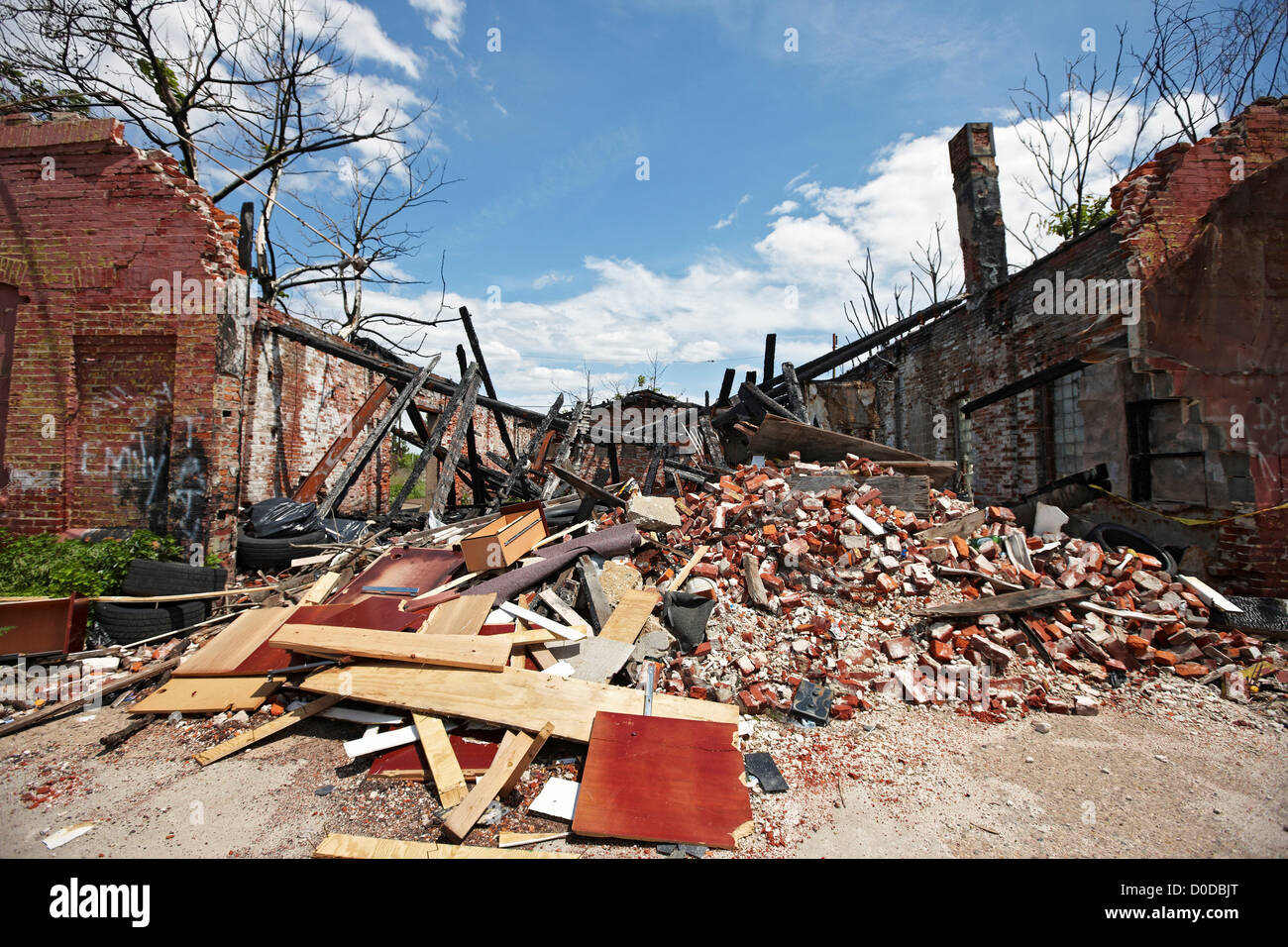 Remains of a Row House Stock Photo - Alamy