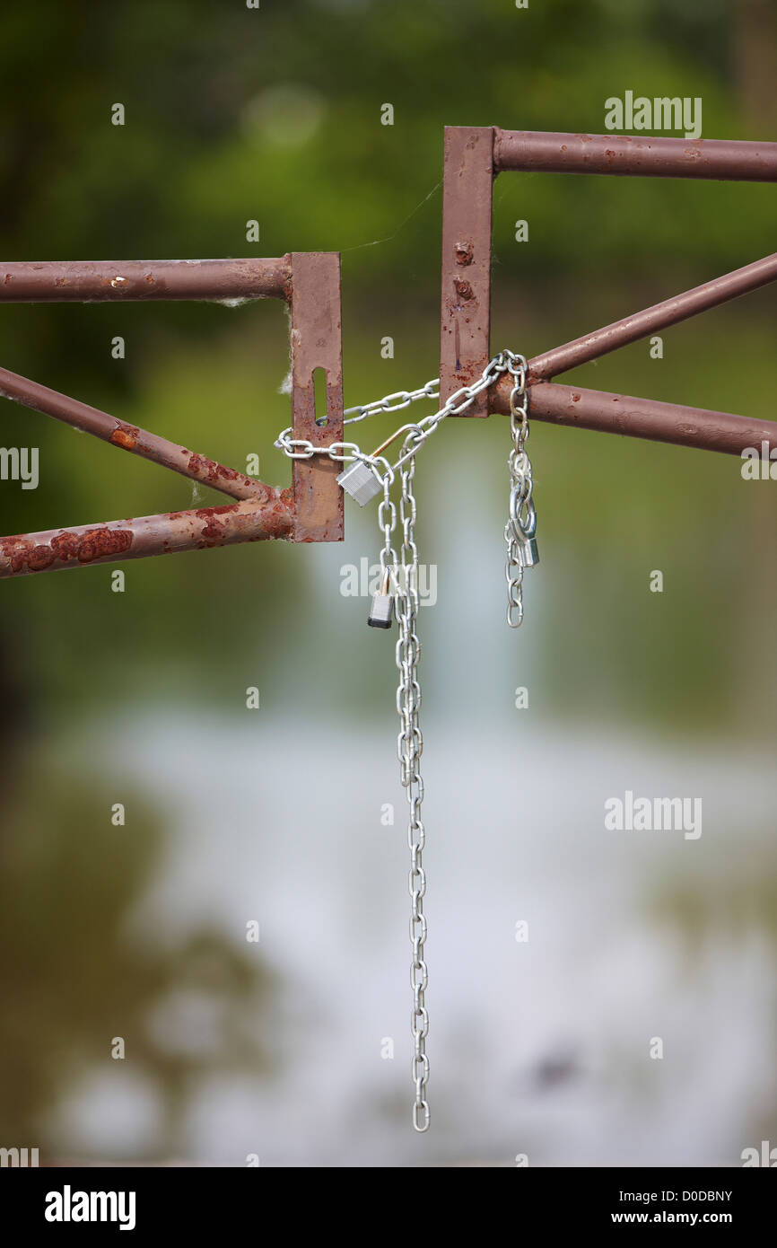 Locked Gate, Fort Defiance State Park Stock Photo - Alamy