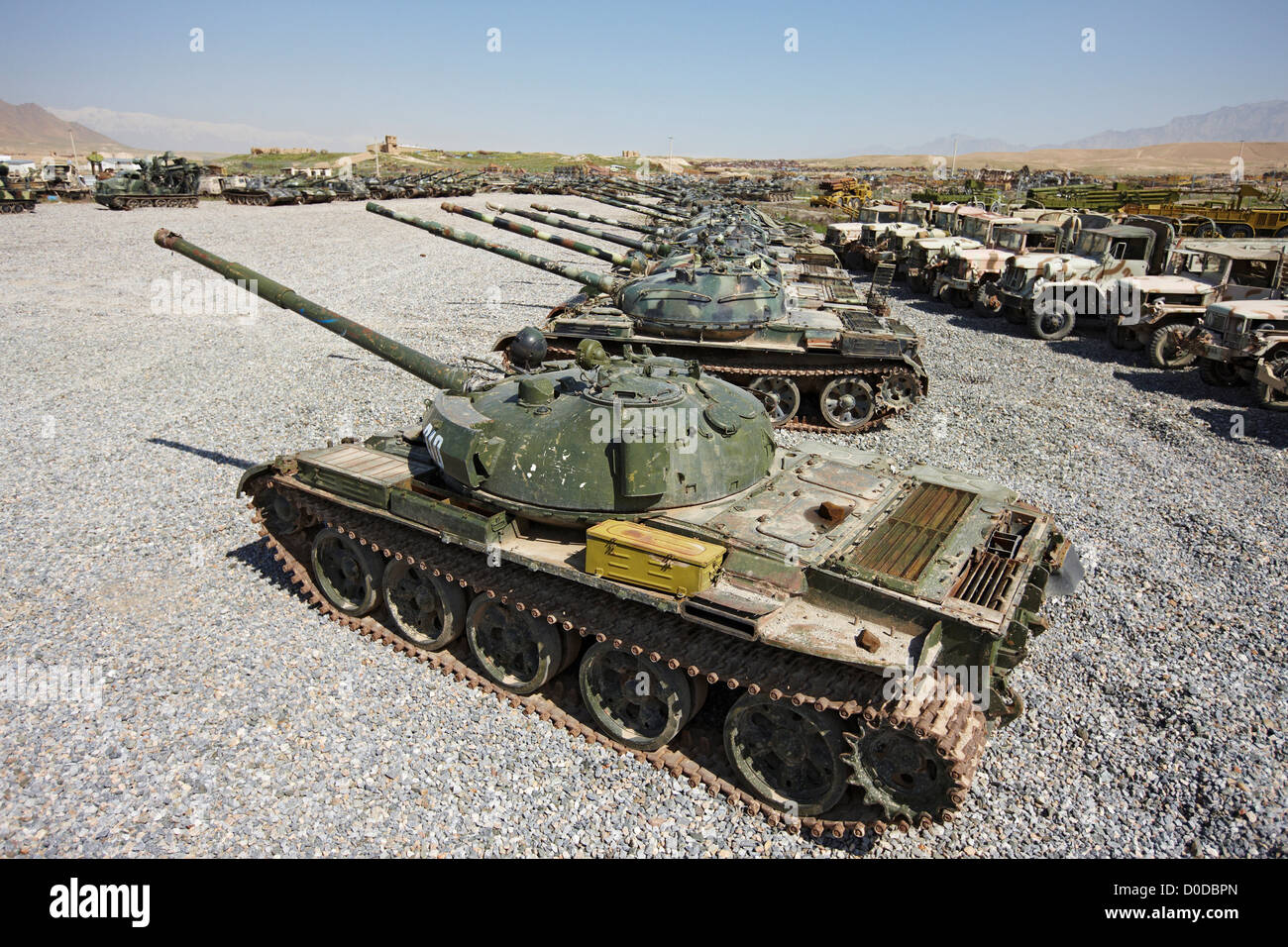 Line of T-55 Tanks Stock Photo - Alamy