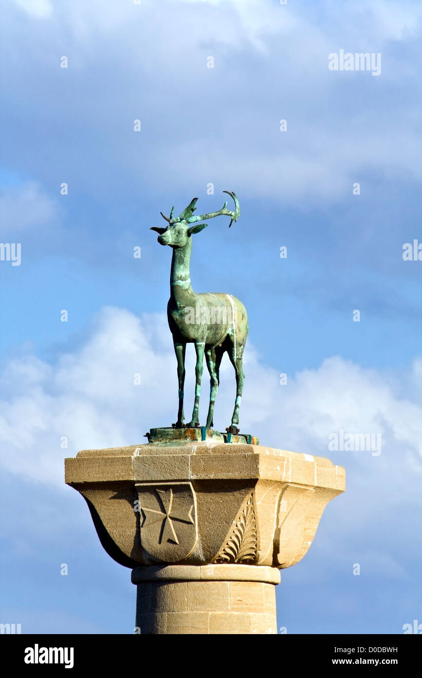 Statue of a deer at Rhodes island in Greece Stock Photo - Alamy