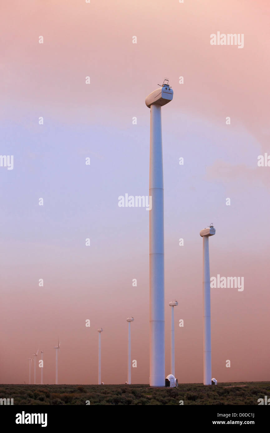Line of Wind Turbines Under Construction Stock Photo - Alamy