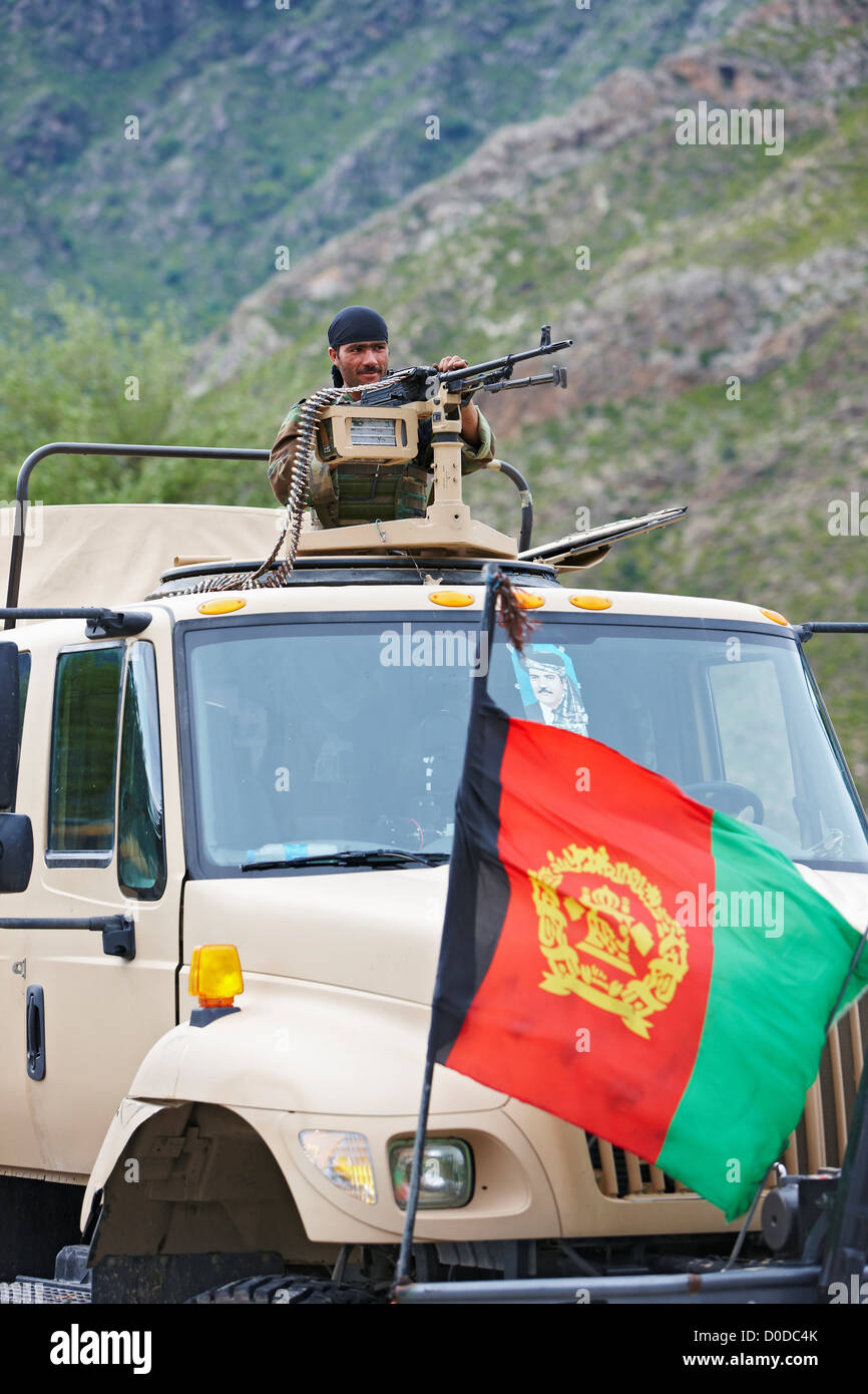 Afghan National Army Soldier Behind a Machine Gun Stock Photo - Alamy