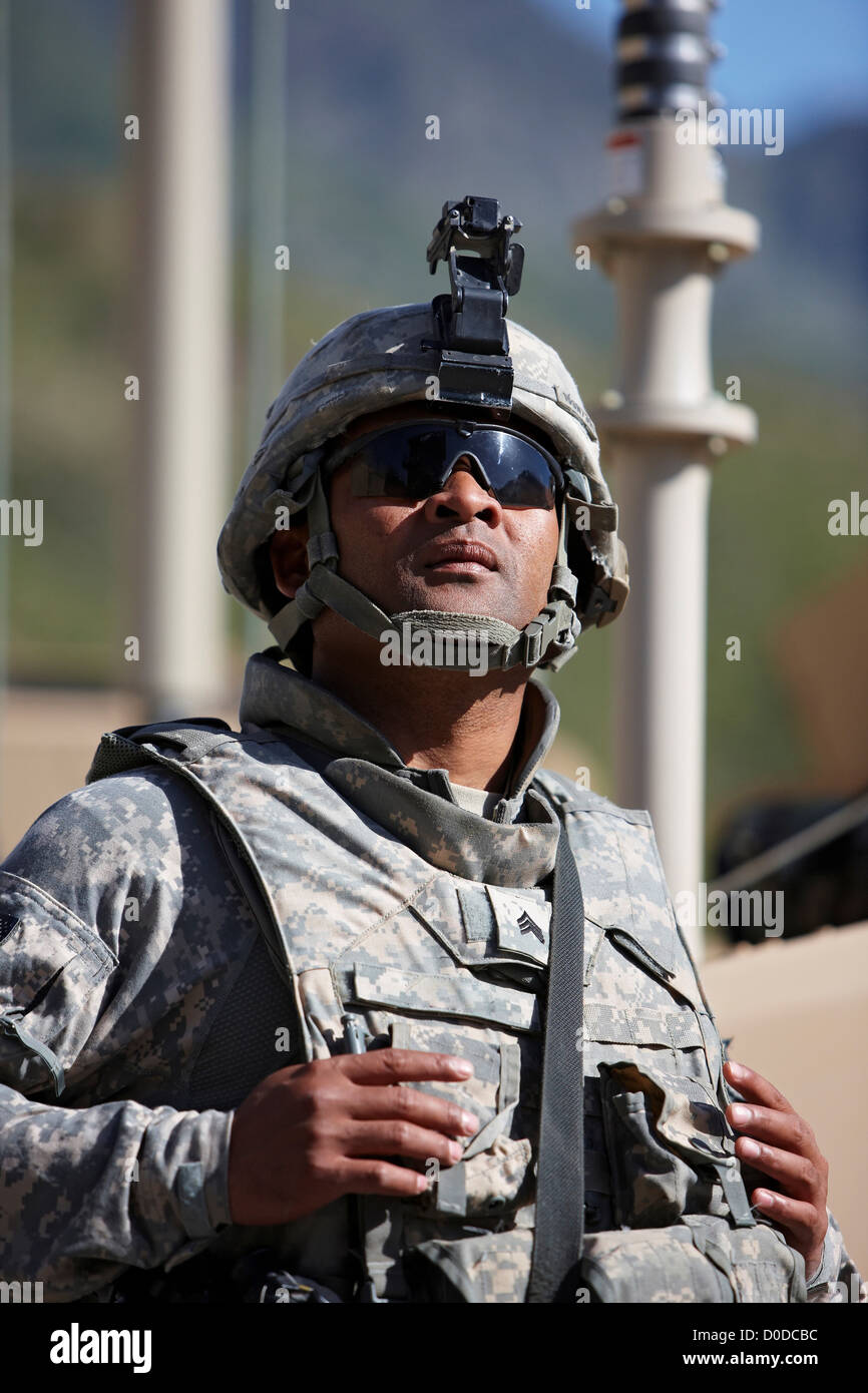 U.S. Army Soldier at a Forward Operating Base in Afghanistan Stock ...