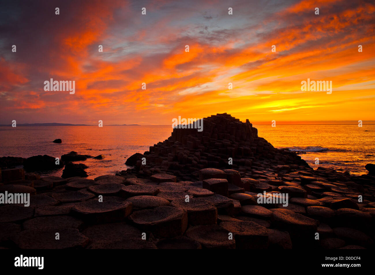 Sunset at The Giant's Causeway UNESCO World Heritage Site Co Antrim ...