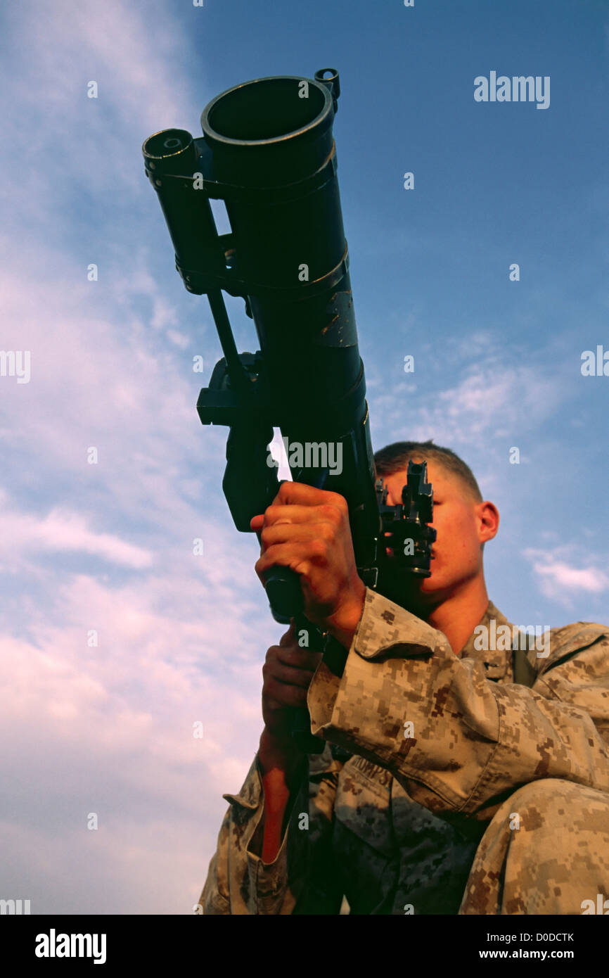 A Marine Assaultman Aims a Rocket Launcher Stock Photo - Alamy