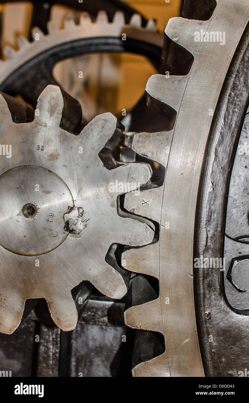 Detail Of Industrial Metal Cogwheels Stock Photo - Alamy