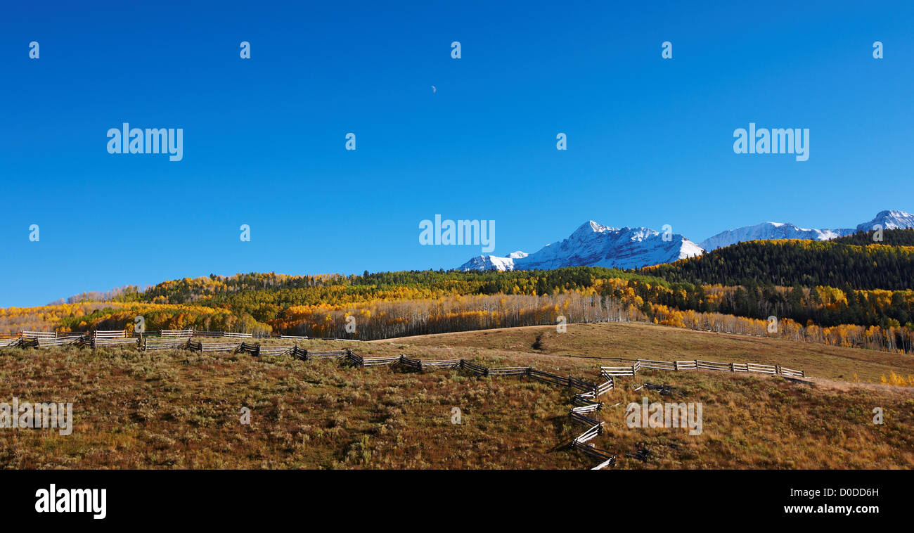 A fence on Wilson Mesa below Wilson Peak, near Telluride, Colorado ...