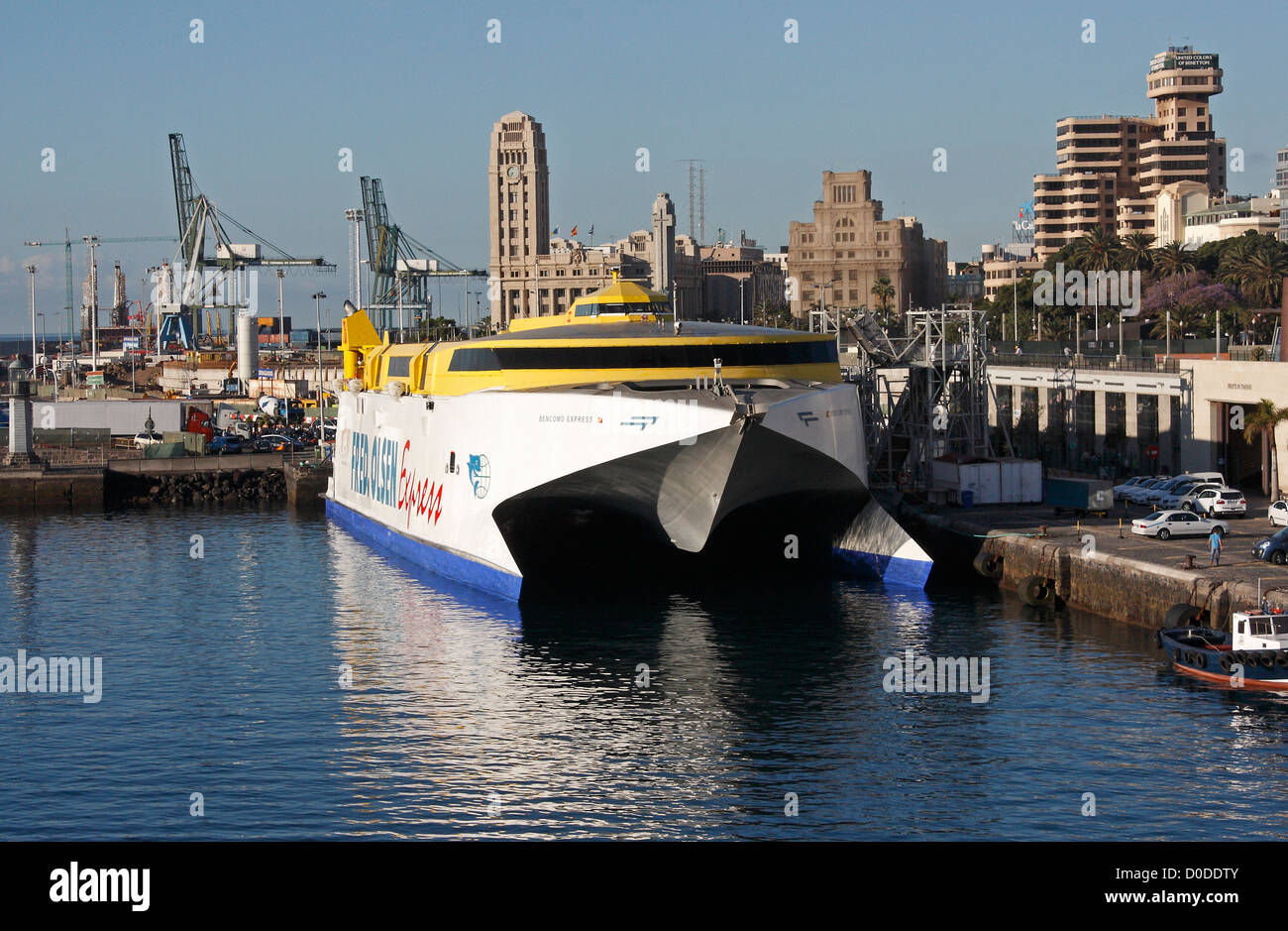 High speed ferry Bencomo Express in The port of Santa Cruz de Tenerife ...
