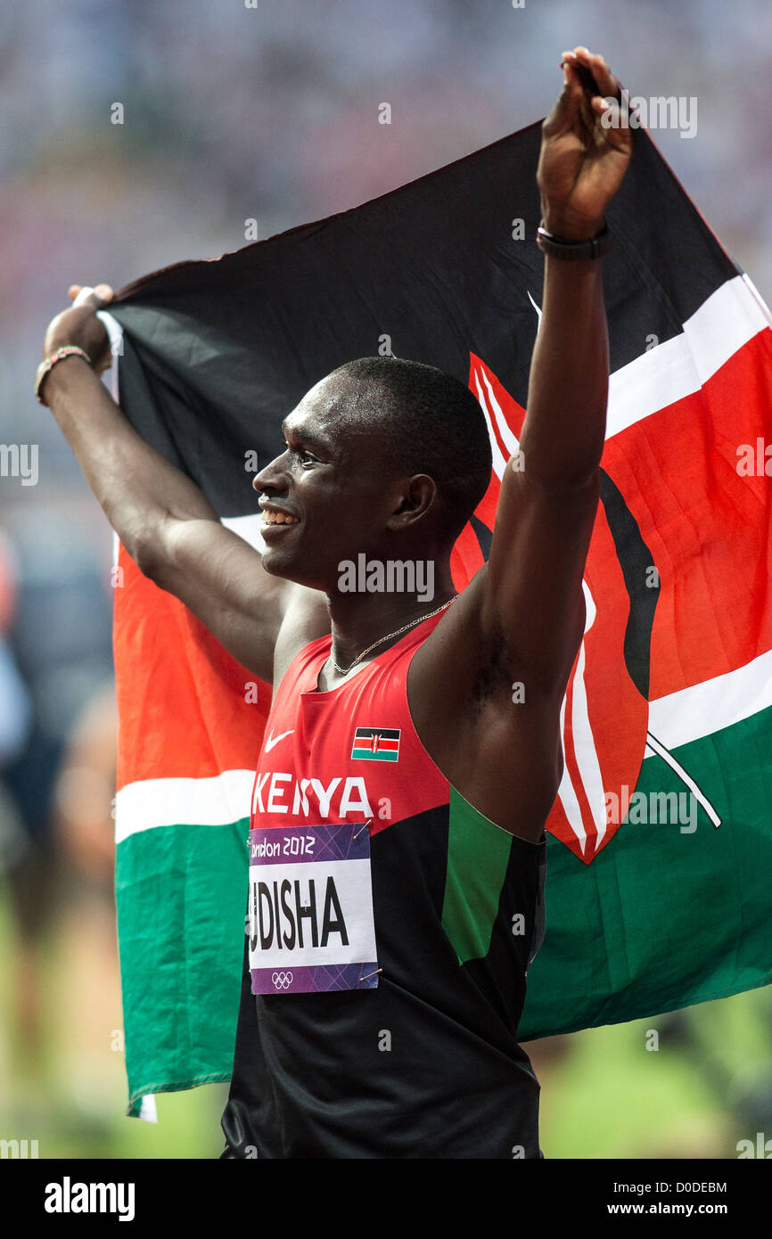 David Rudisha (KEN) winning the gold medal in world record time in the ...