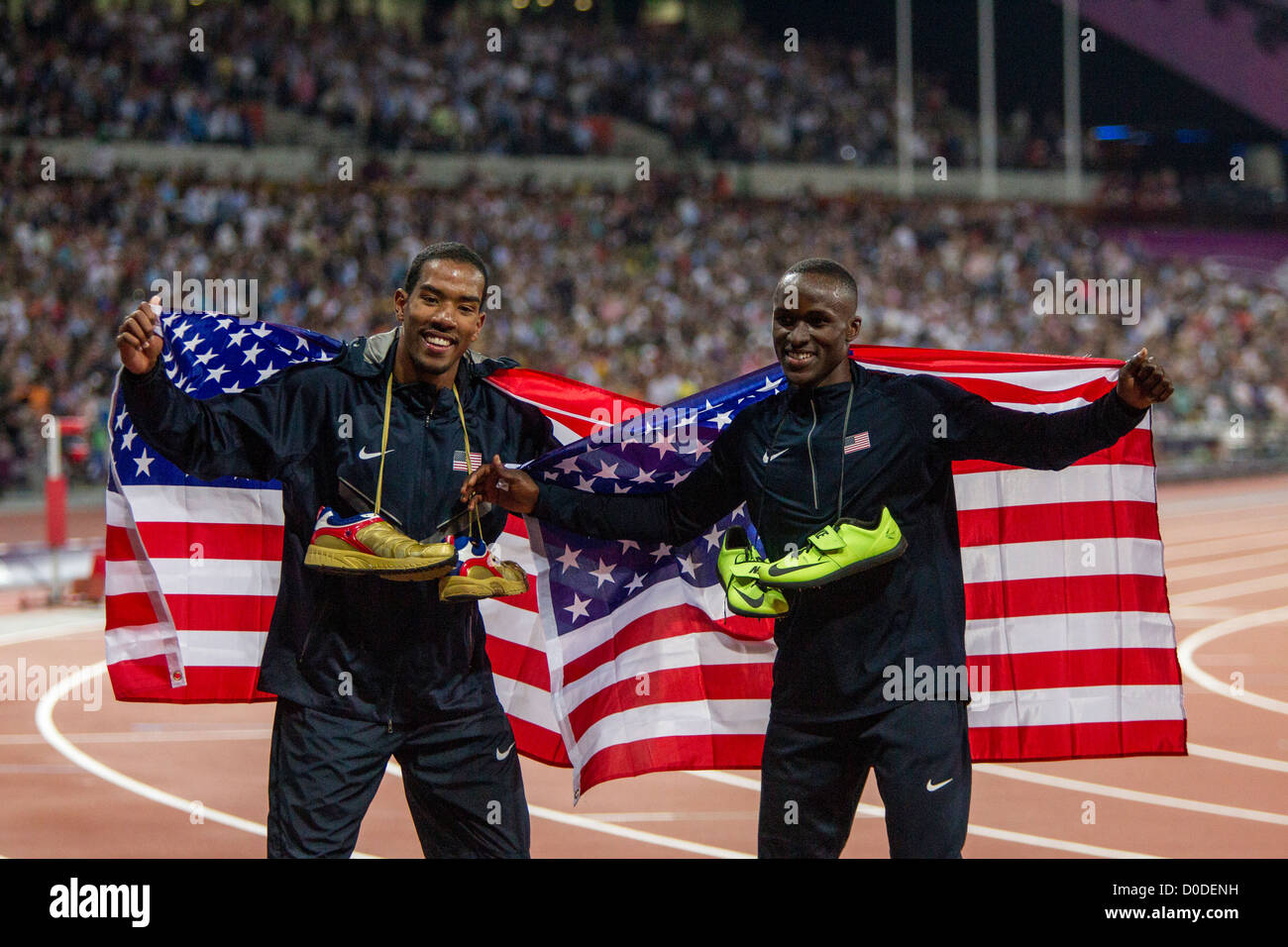 Christian Taylor (USA)-L-gold medalist, and Will Claye (USA)-silver in ...