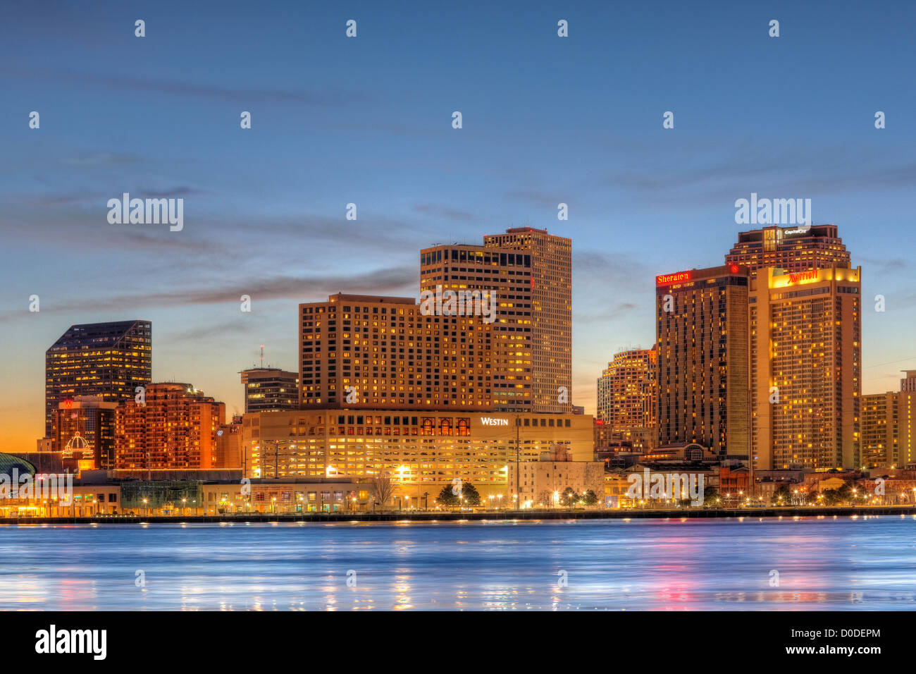 A high dynamic range or HDR image high rise buildings New Orleans ...