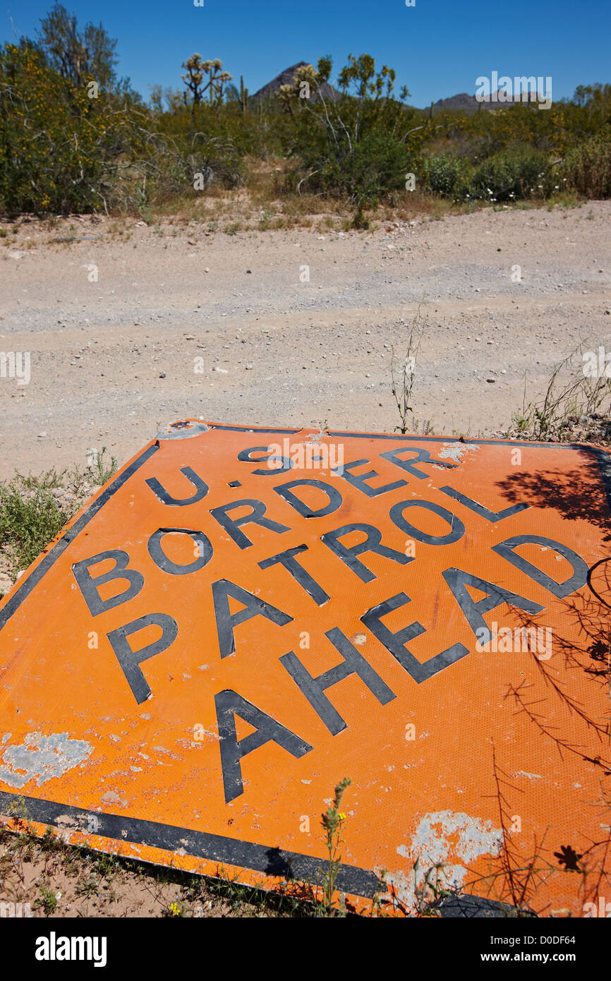 United States Border Patrol sign along Camino del Diablo or Highway ...