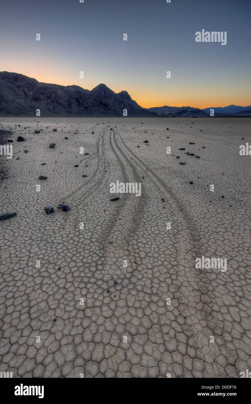 Trails left moving rocks Racetrack Playa Racetrack Valley Death Valley ...