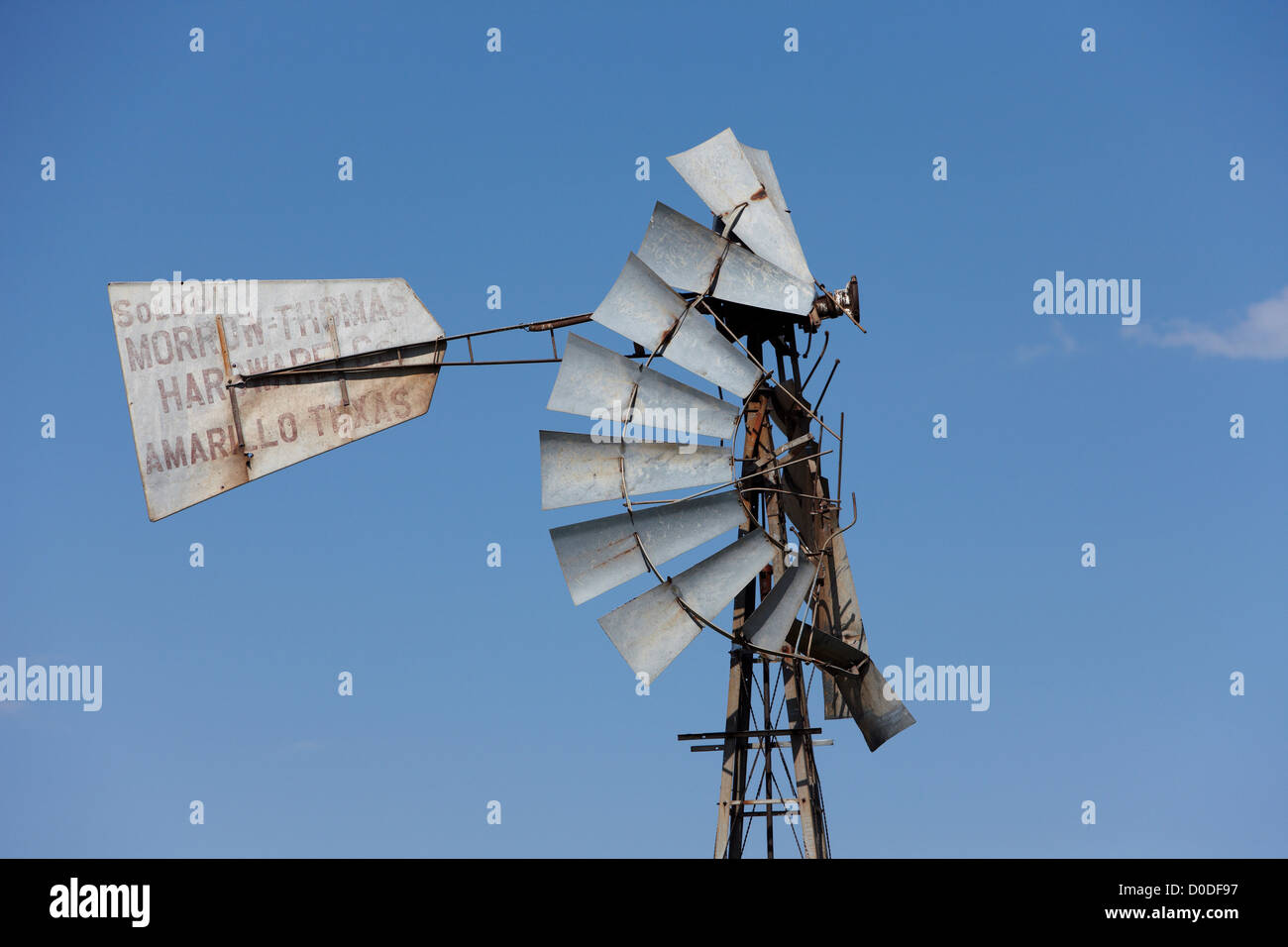 Detail of a windmill destroyed by extreme wind in Pampa, Texas Stock ...