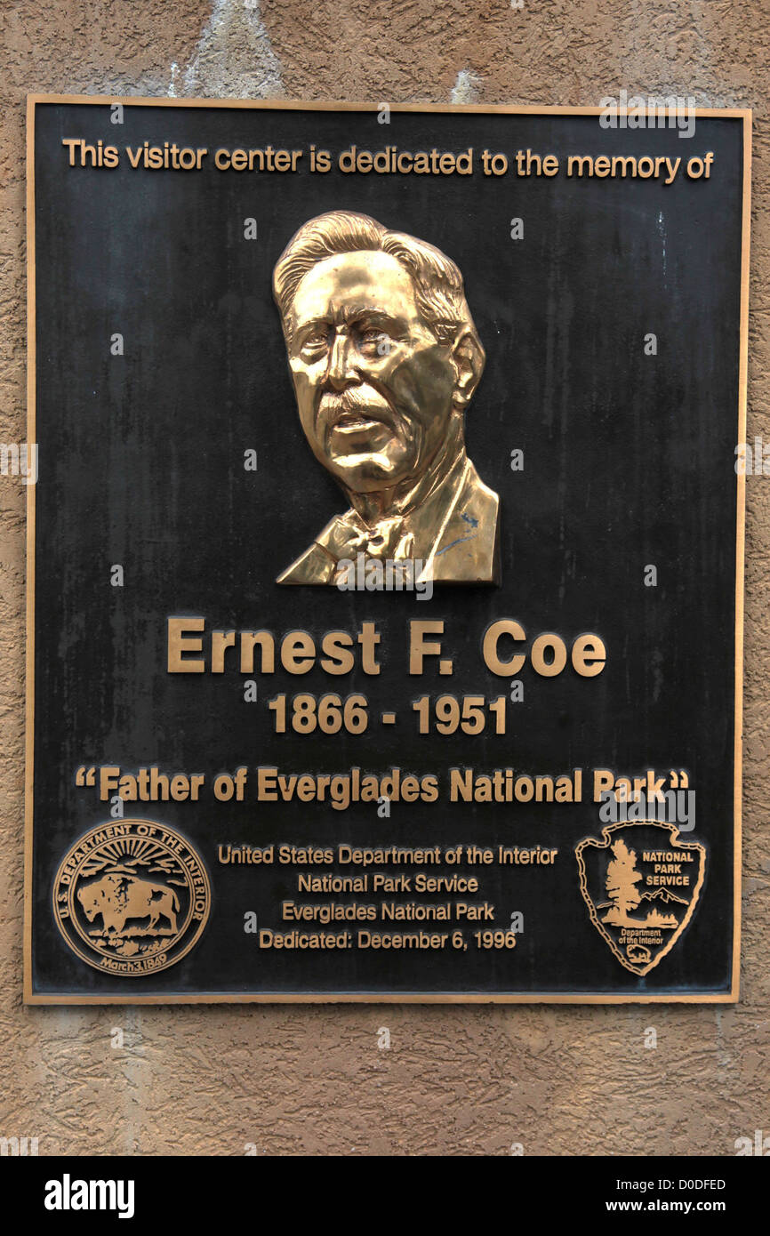 PORTRAIT ERNEST F. COE FOUNDER EVERGLADES NATIONAL PARK NATURAL SITE ...