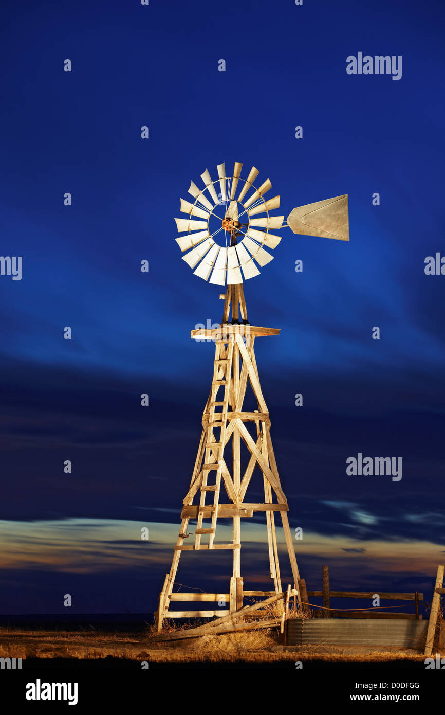 An old windmill, which was used to pump water, in the Pawnee National ...