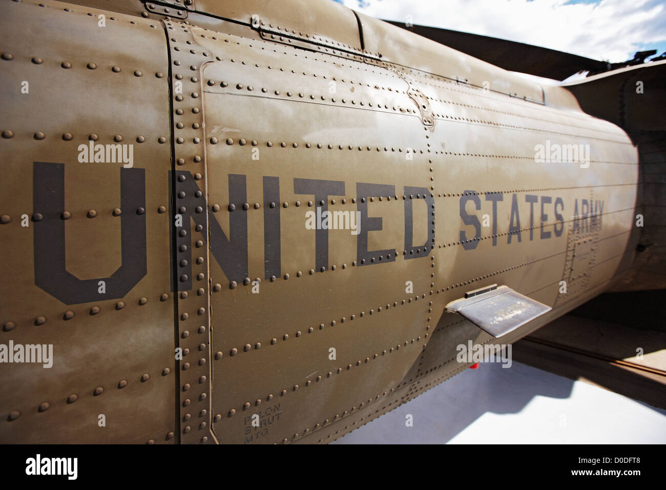 Detail view of a tail of a U.S. Army UH-60 Blackhawk helicopter ...