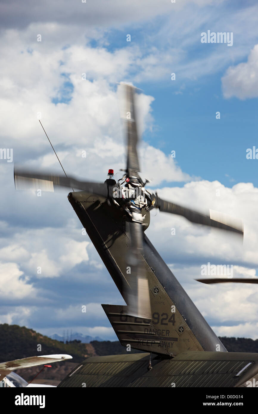 Spinning tail rotor of a Sikorsky UH-60 Blackhawk at HAATS, or High ...