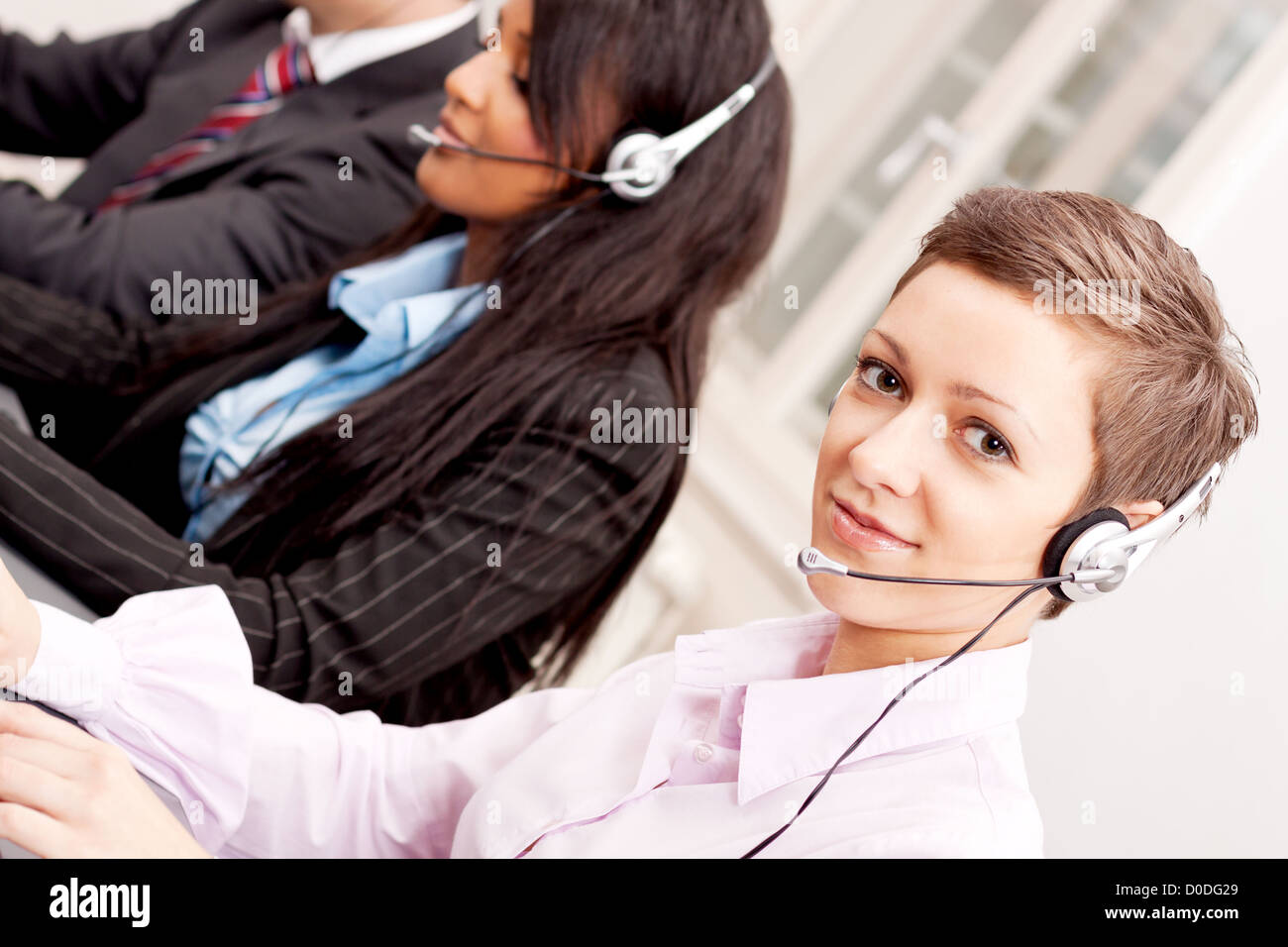 callcenter service communication in office operator Stock Photo - Alamy
