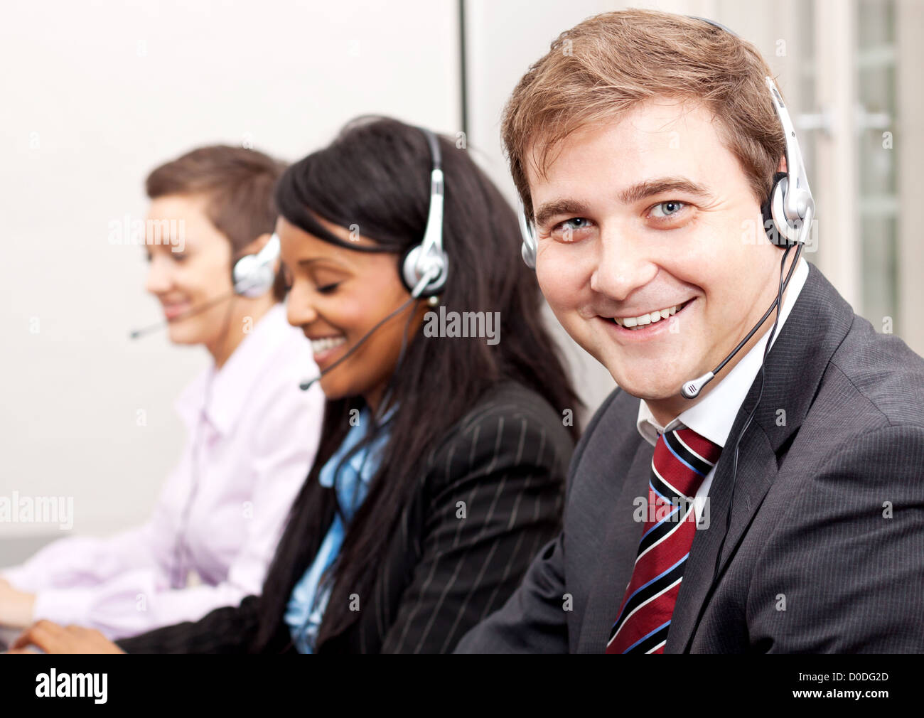 callcenter service communication in office operator Stock Photo - Alamy