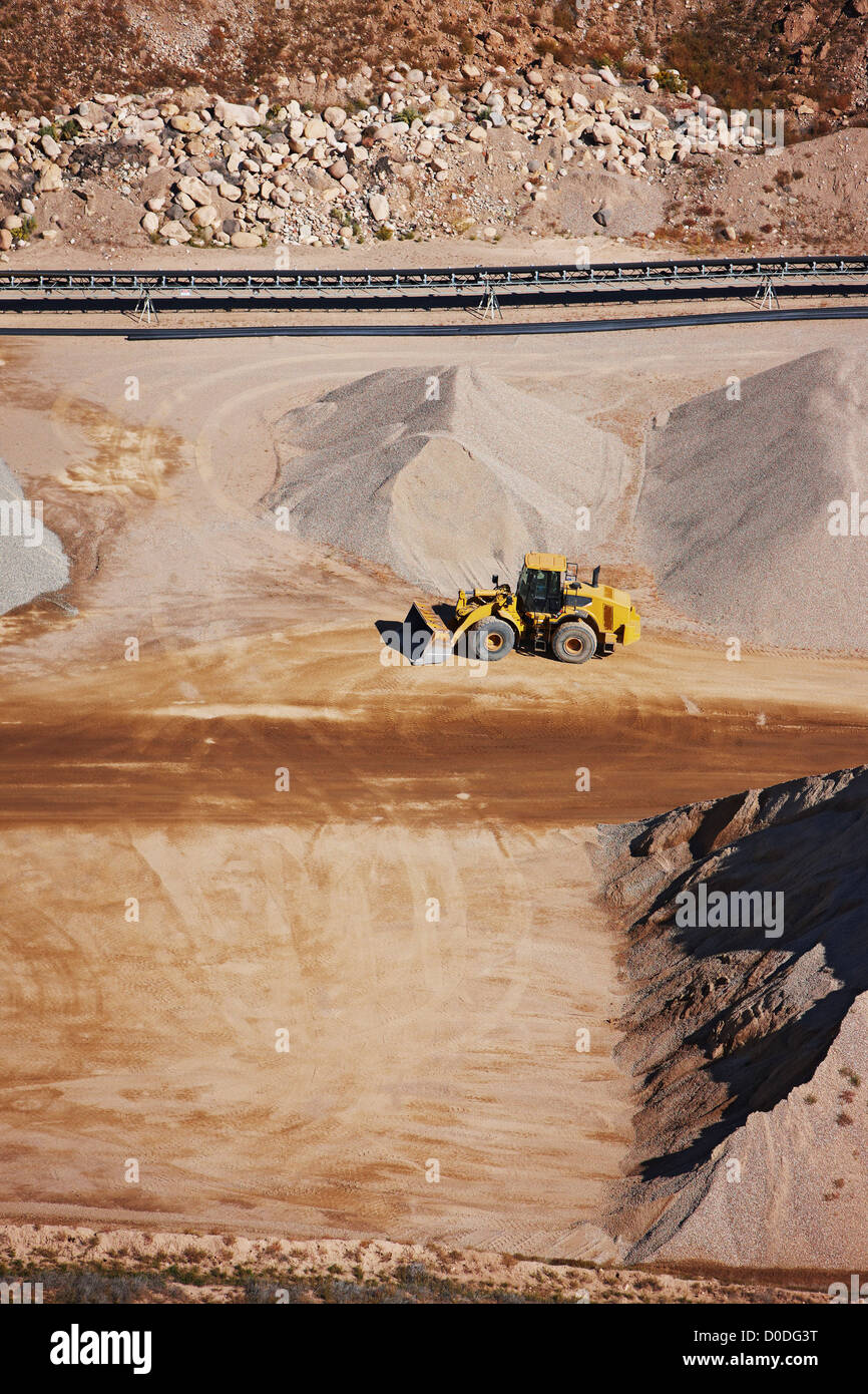 Aerial view of a front end loader in a gravel quarry Stock Photo - Alamy