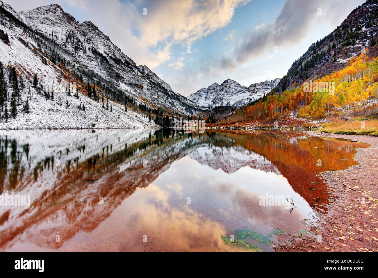 Maroon Peak left North Maroon Peak right also known as Maroon Bells ...