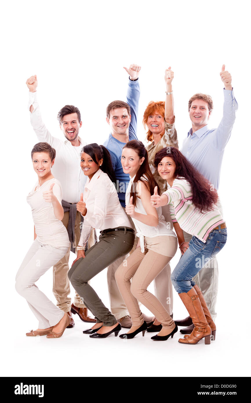 happy people business team group together isolated on white background ...