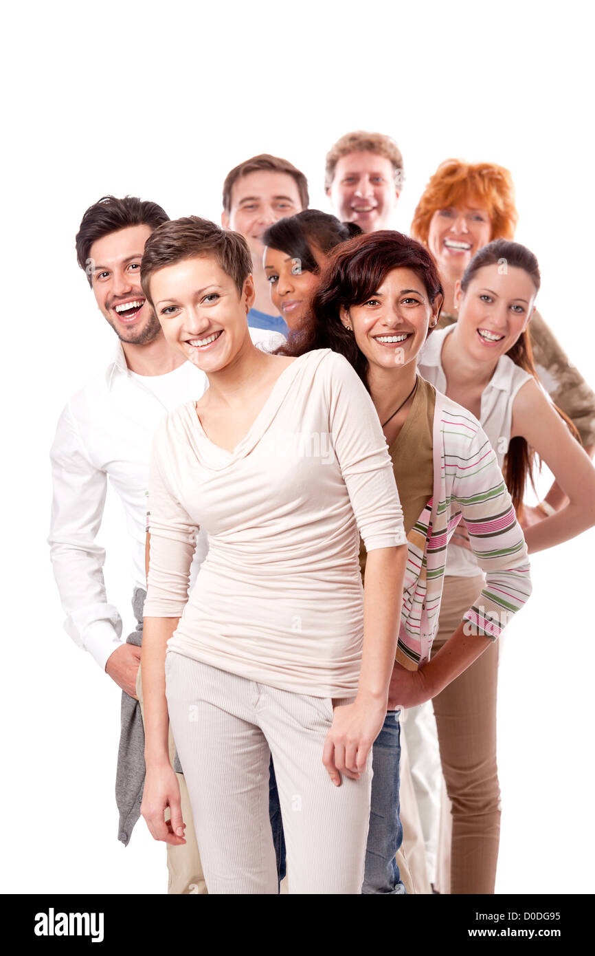 happy people business team group together isolated on white background ...