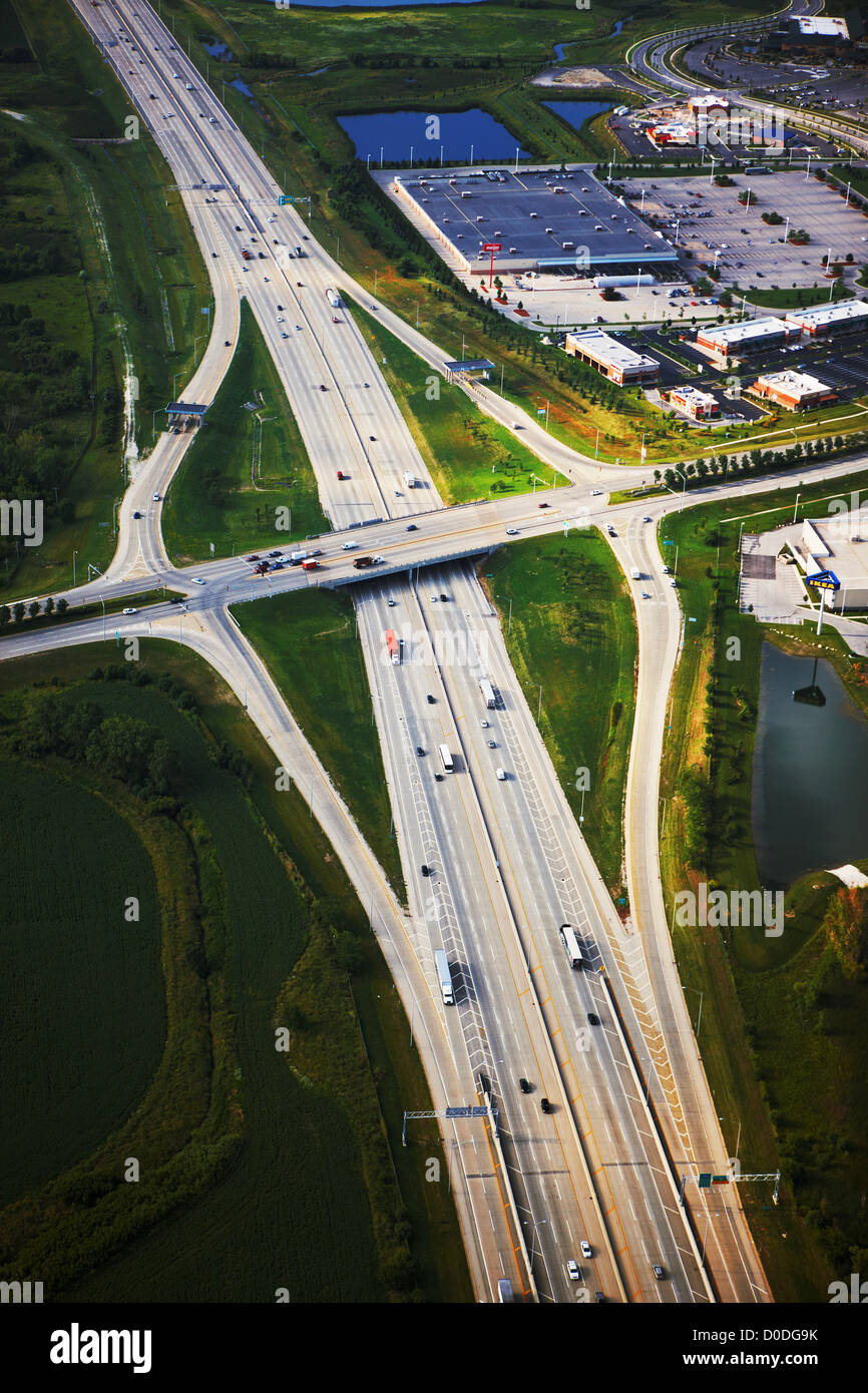Aerial View of an Interstate Interchange Stock Photo - Alamy