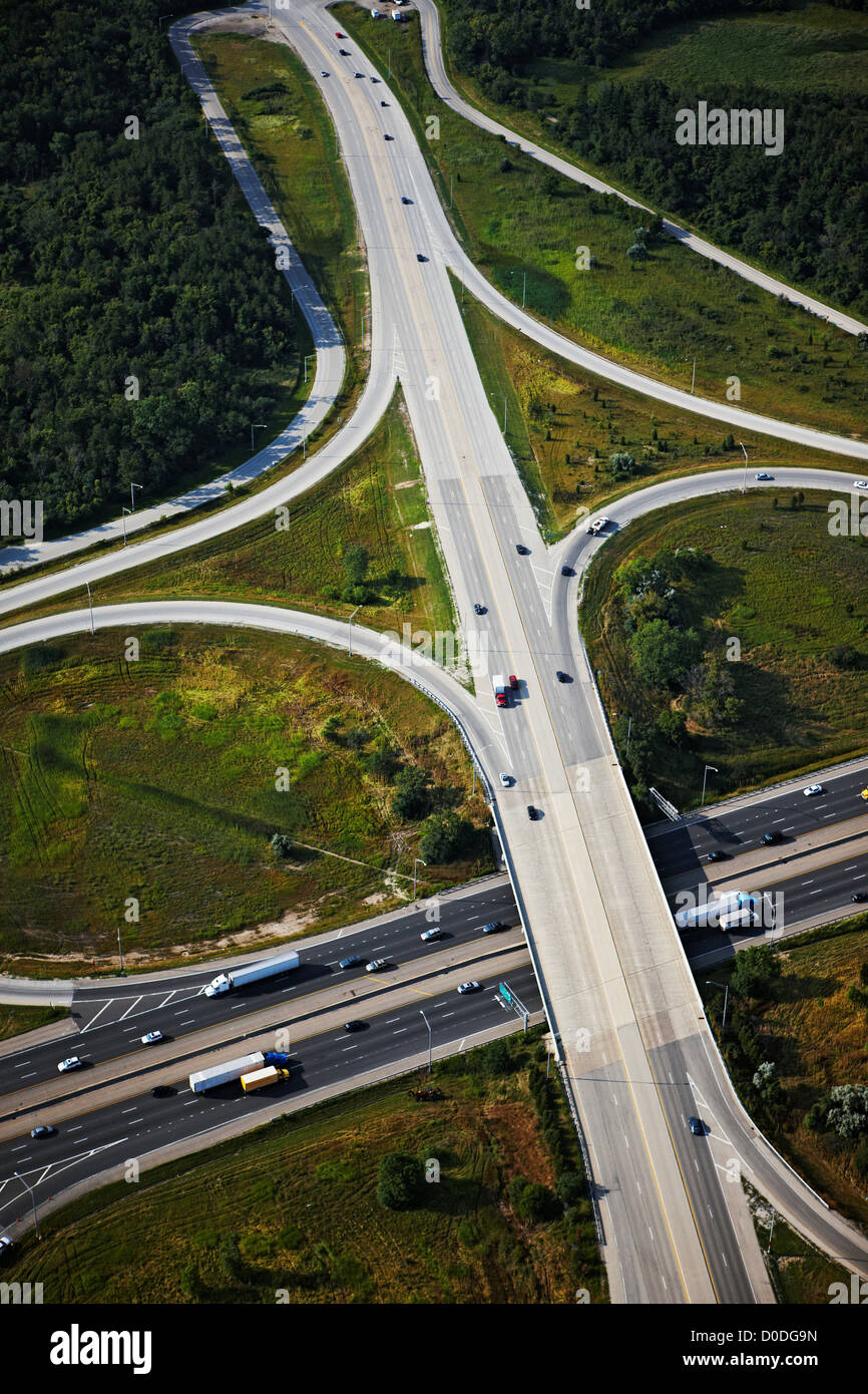 Aerial View of an Interstate Interchange Stock Photo - Alamy