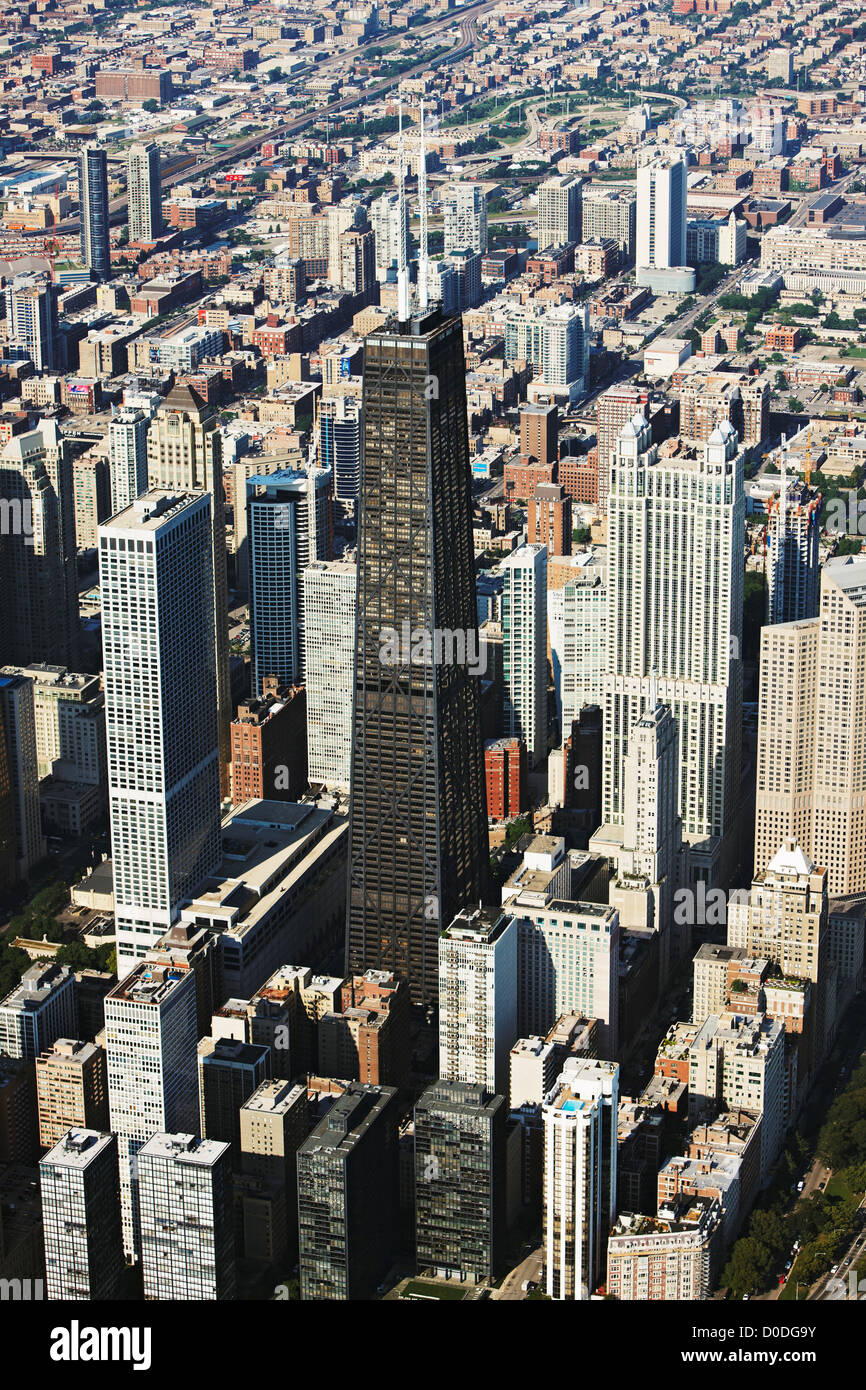 Aerial View of the John Hancock Building in Downtown Chicago Stock ...