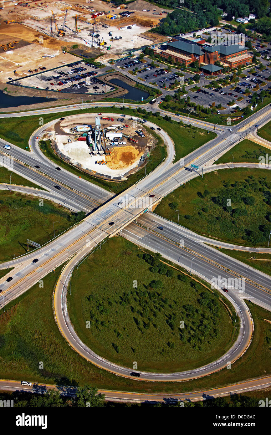 Aerial View of a Highway Interchange Stock Photo - Alamy