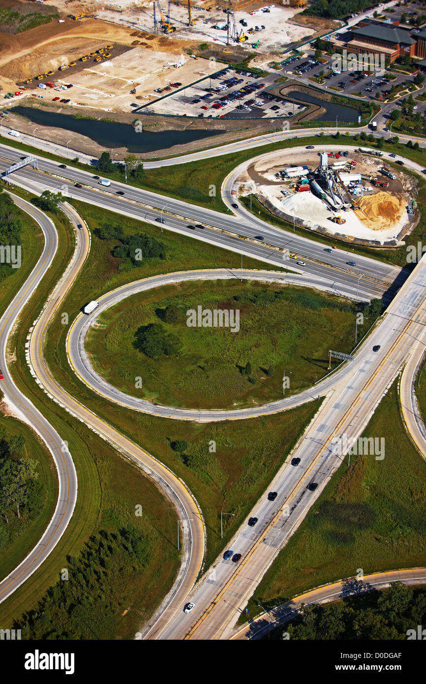 Aerial View of a Highway Interchange Stock Photo - Alamy