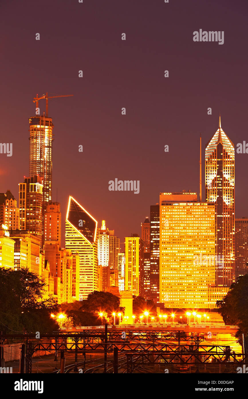 Night View of Skyscrapers Stock Photo - Alamy