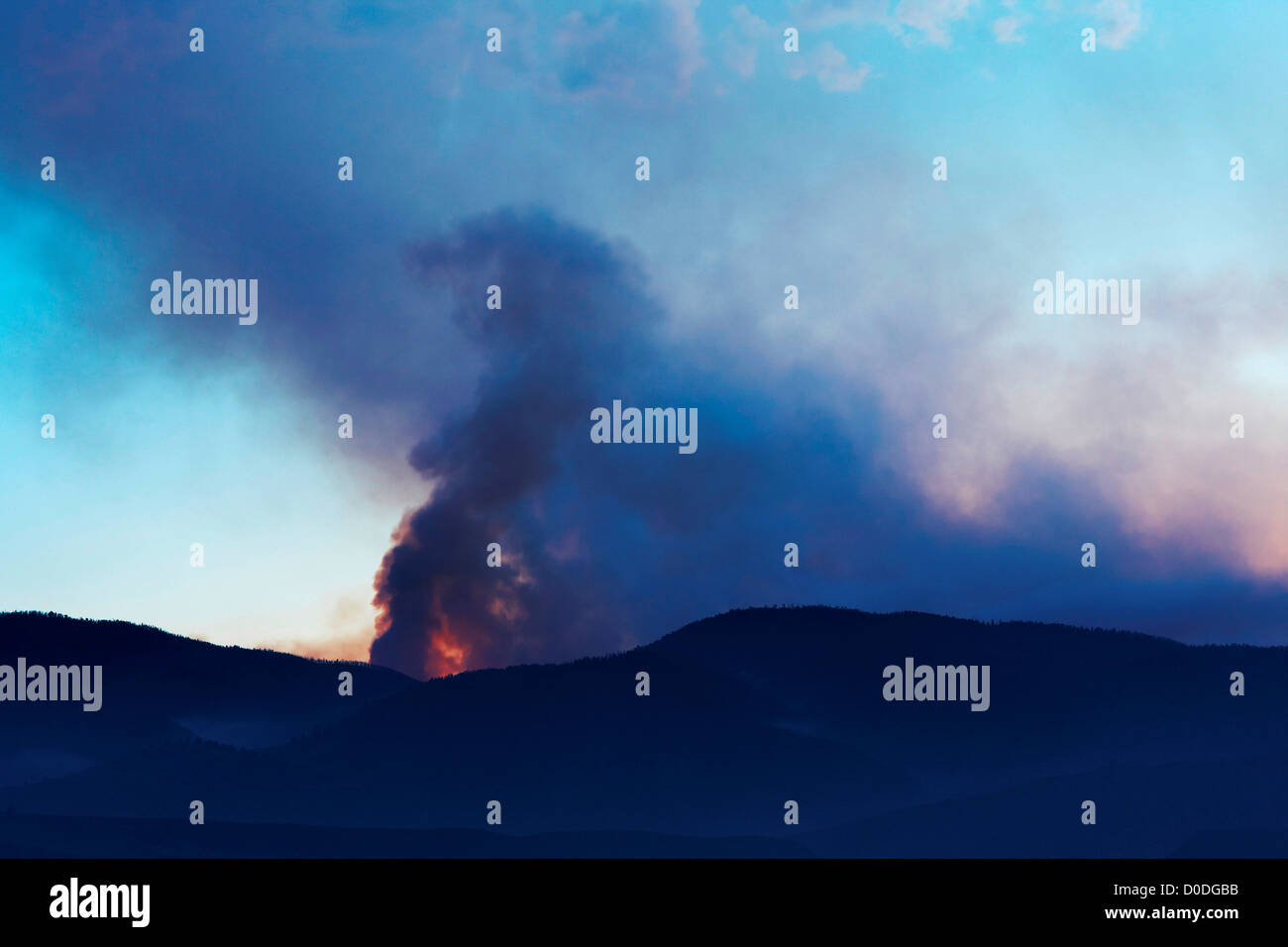 Raging wildfire, smoke, northern Colorado, USA Stock Photo - Alamy