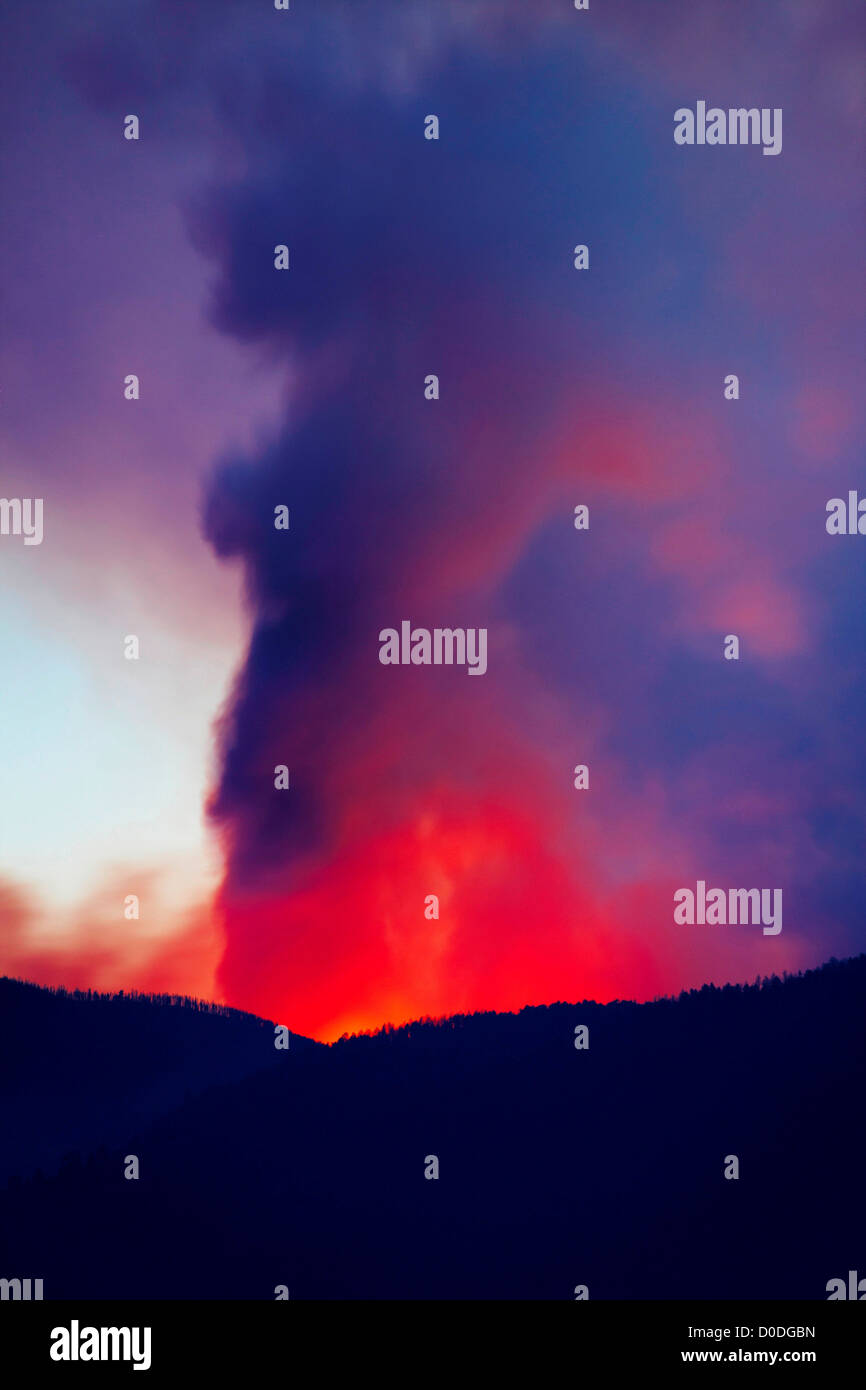 Raging wildfire, smoke, northern Colorado, USA Stock Photo - Alamy