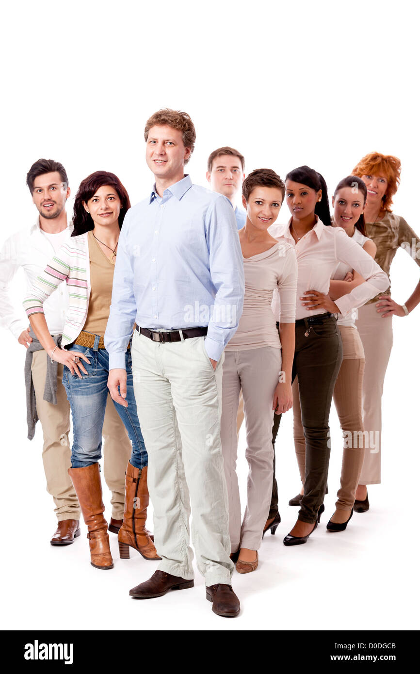 happy people business team group together isolated on white background ...