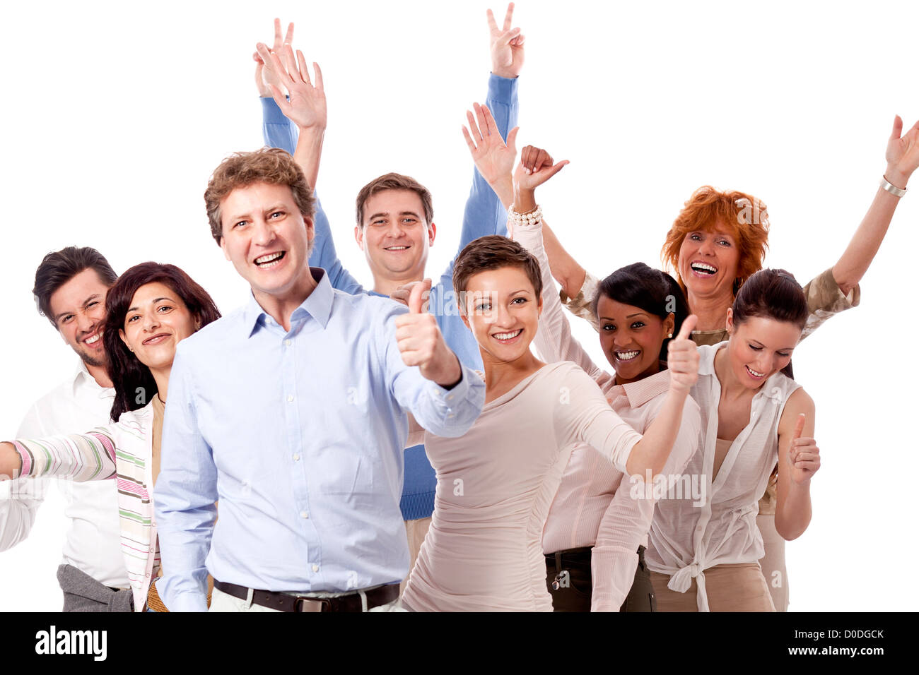 happy people business team group together isolated on white background ...