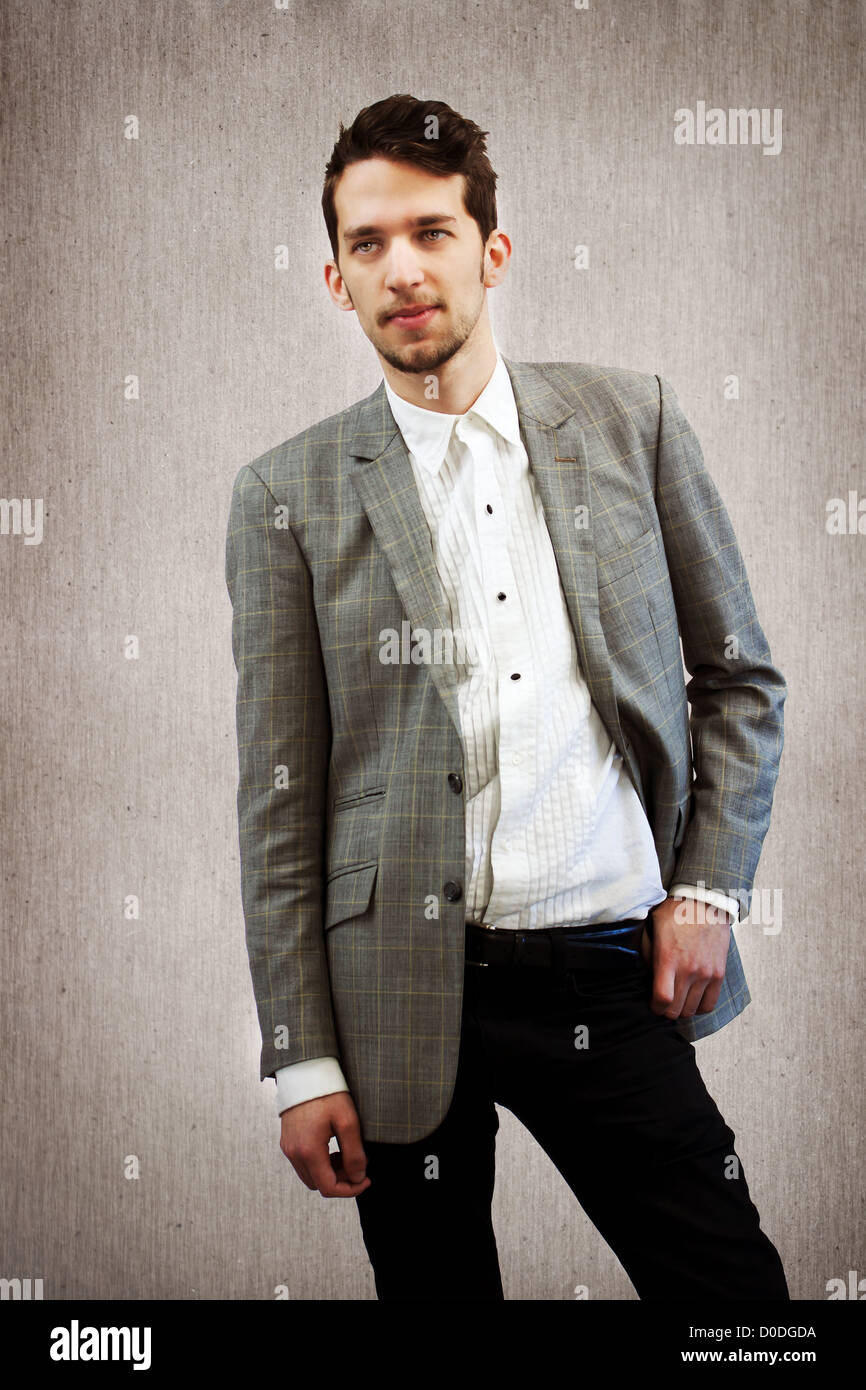 Portrait of a Stylish Handsome Young Man Stock Photo - Alamy