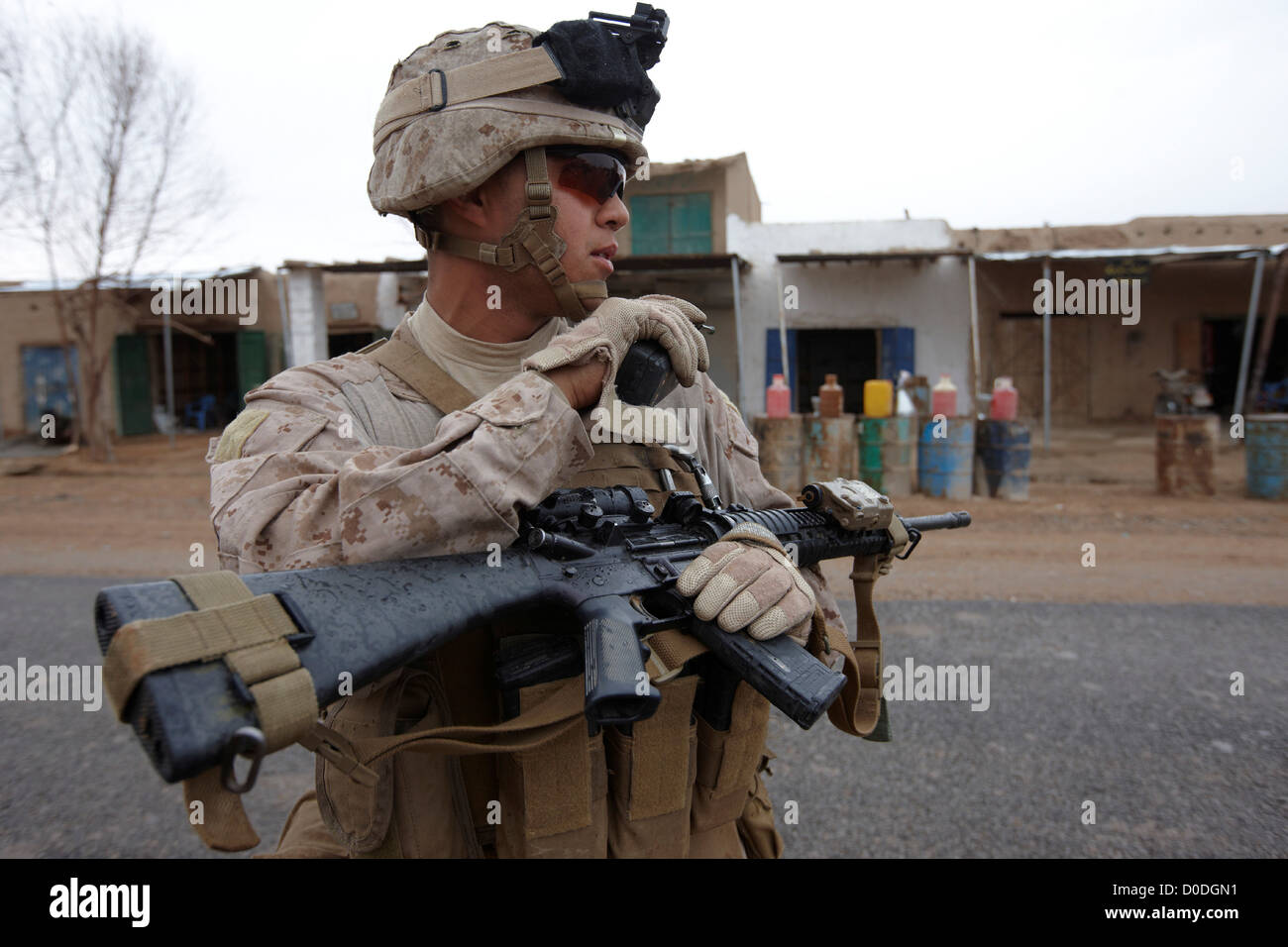 A United States Marine during a combat operation in the city of Marjah ...
