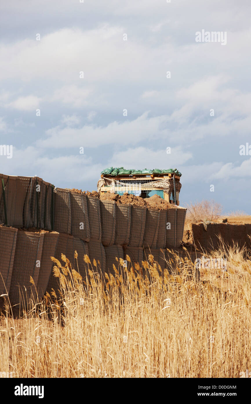 Reinforced wall guard tower small United States Marine Corps outpost in ...