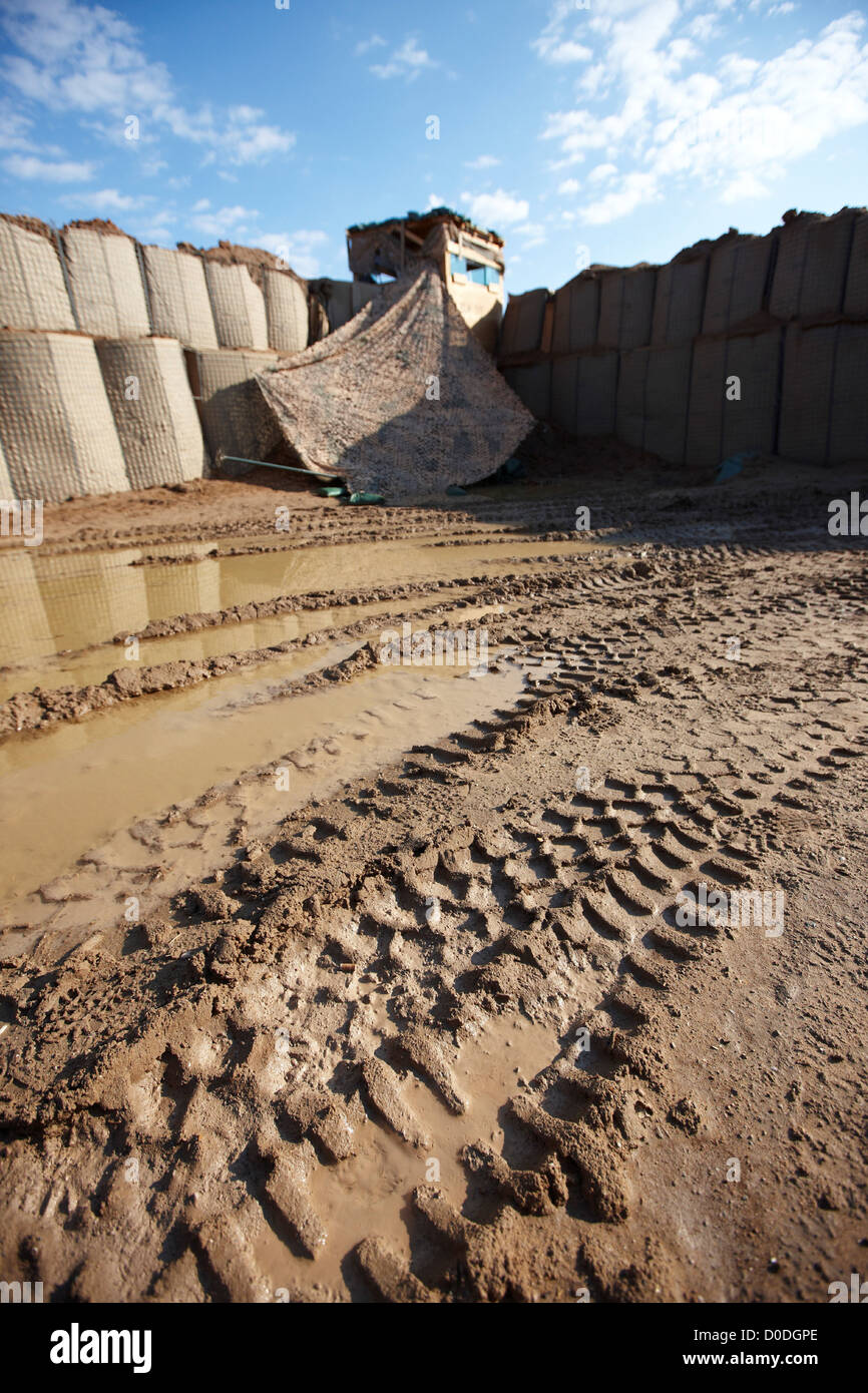 Tracks large military vehicles inside small austere remote United ...