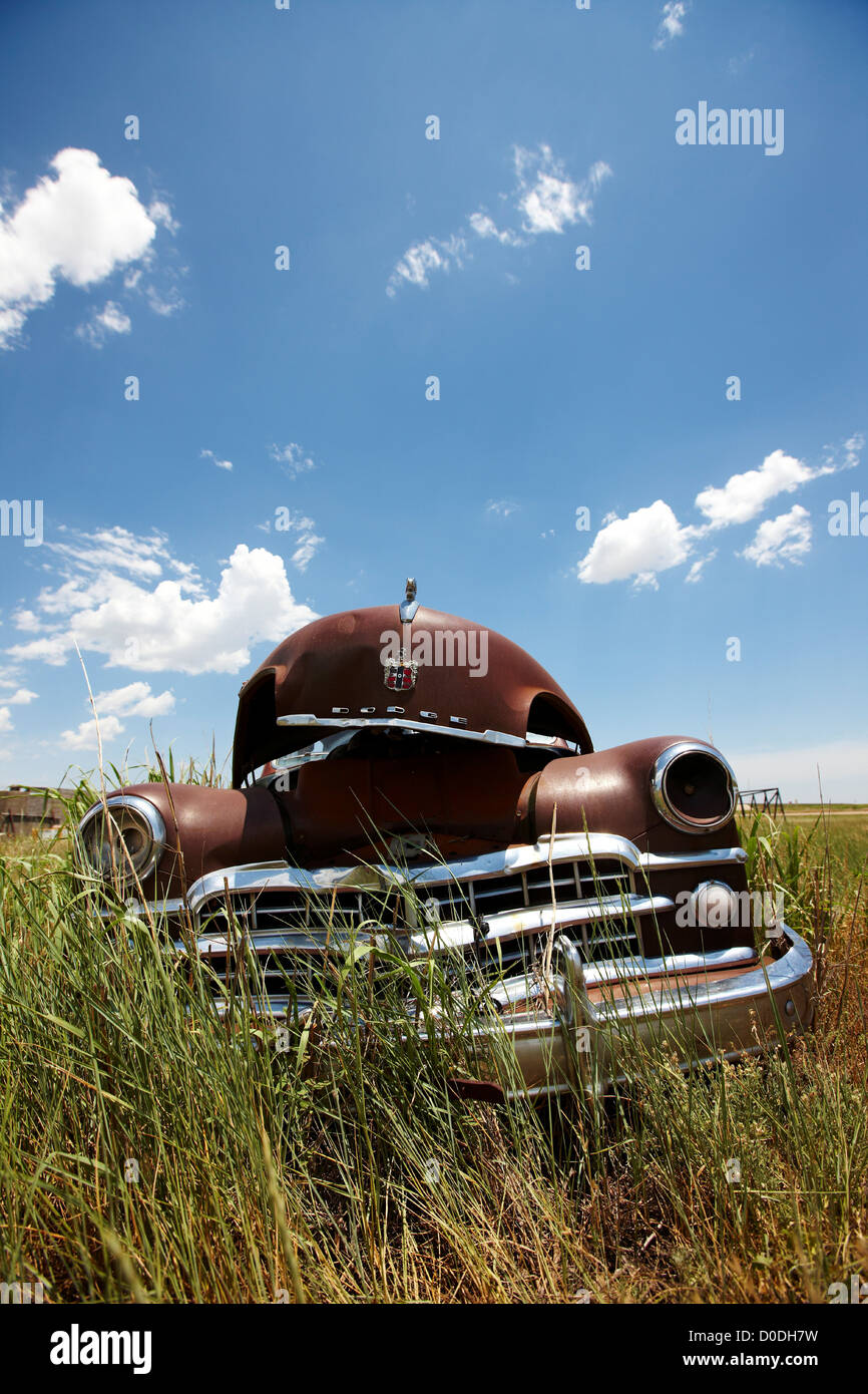Abandoned, rusted sedan, Texas Stock Photo - Alamy