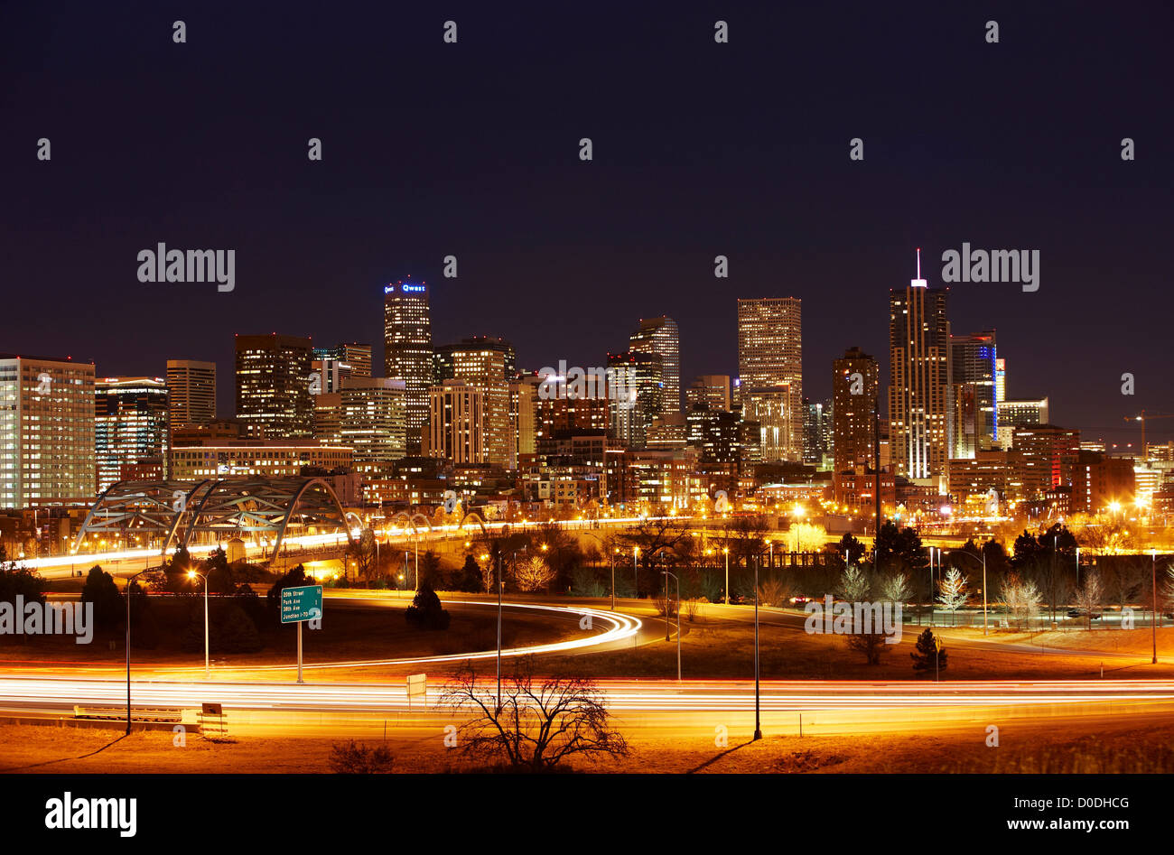 Denver, Colorado skyline at night Stock Photo - Alamy