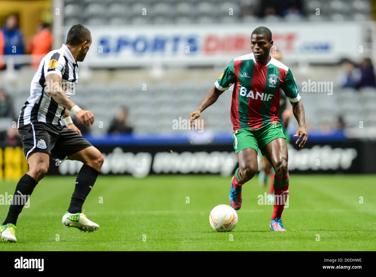 22.11.2012 Newcastle, England. Sami faces off against Danny Simpson in ...