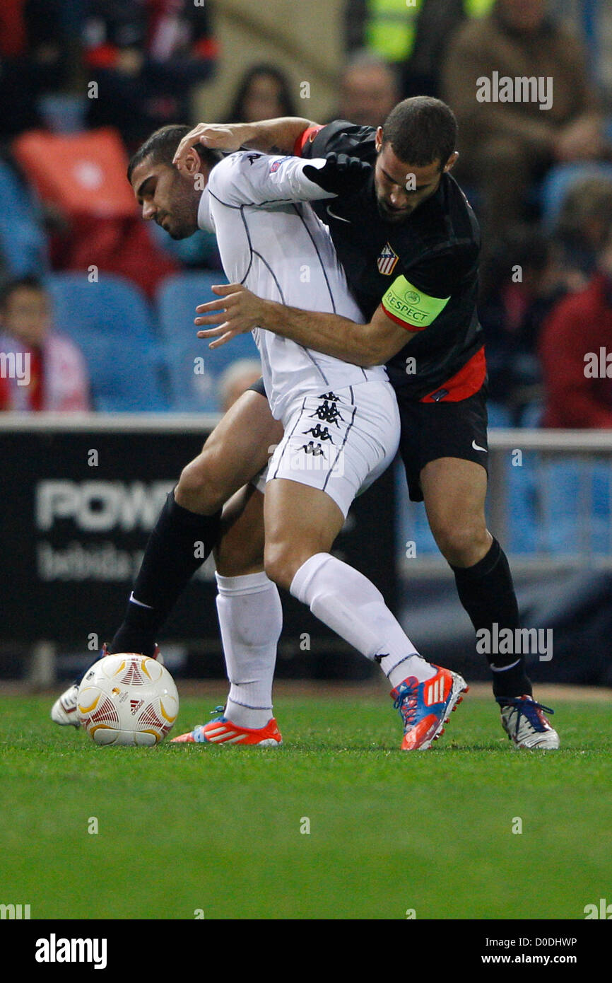 22.11.2012 Madrid, SPAIN. UEFA Europa League Atletico de Madrid versus ...
